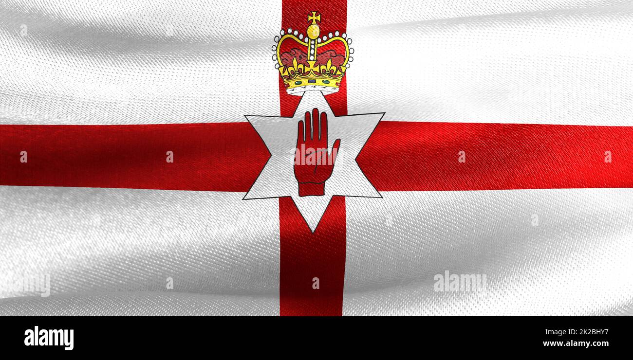 Northern Ireland flag - realistic waving fabric flag Stock Photo - Alamy