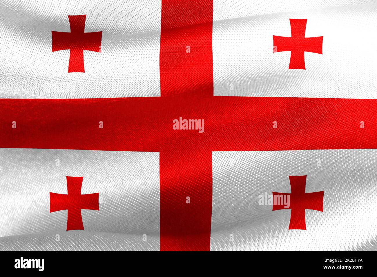 Georgia flag - realistic waving fabric flag Stock Photo - Alamy