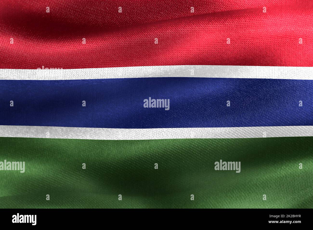 Gambia flag - realistic waving fabric flag Stock Photo - Alamy