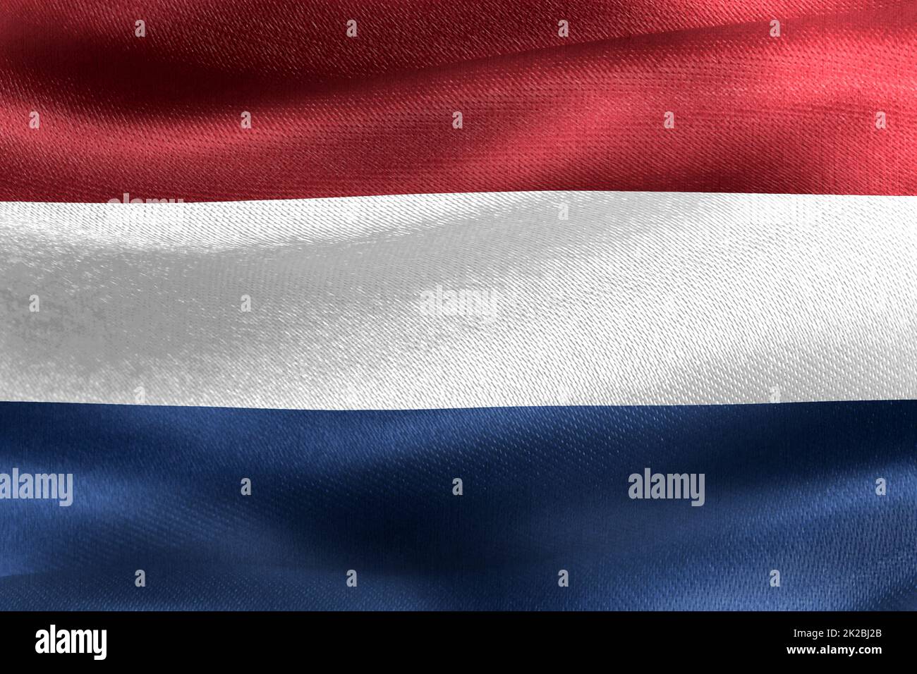 3D-Illustration of a Netherlands flag - realistic waving fabric flag ...