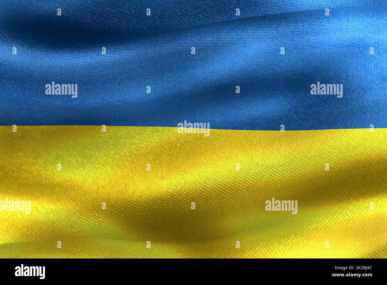 3D-Illustration of a Ukraine flag - realistic waving fabric flag Stock ...