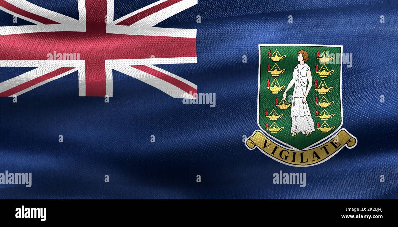 3D-Illustration of a British Virgin Islands flag - realistic waving ...