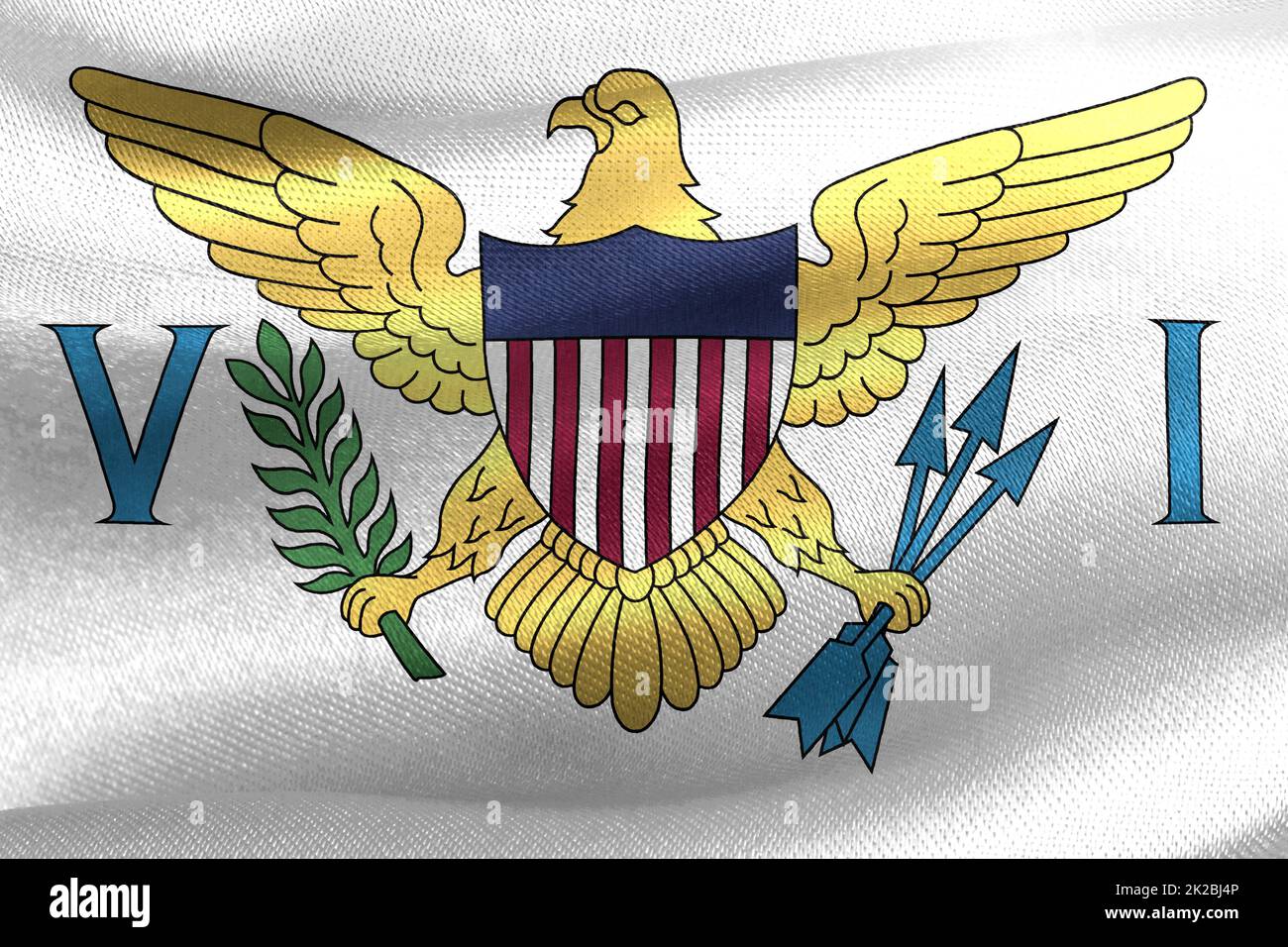 3D-Illustration of a Virgin Islands flag - realistic waving fabric flag ...