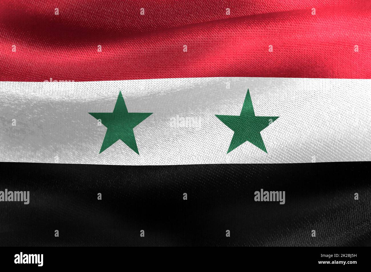 3D-Illustration of a Syria flag - realistic waving fabric flag Stock ...