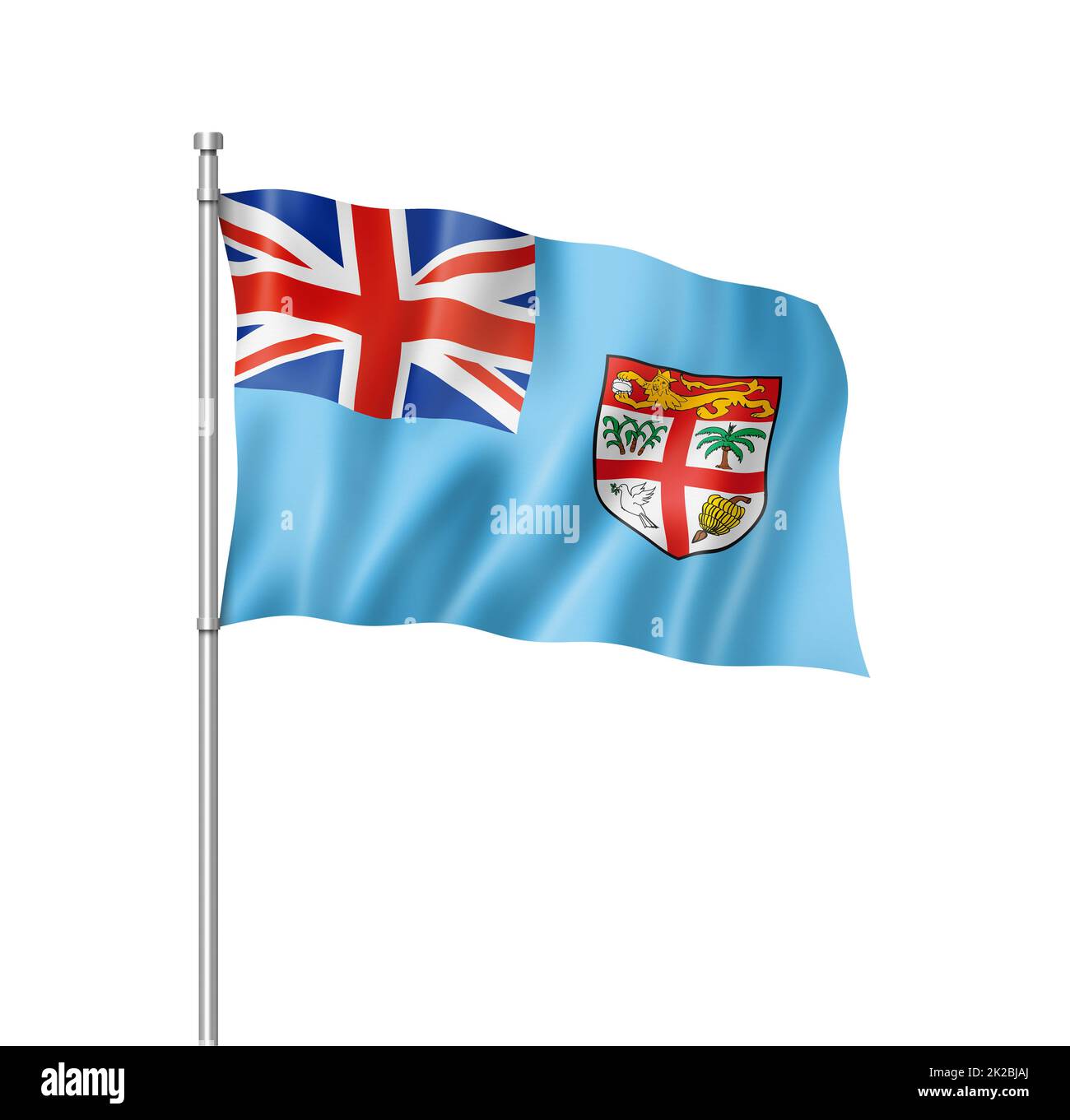 Fijian flag isolated on white Stock Photo - Alamy