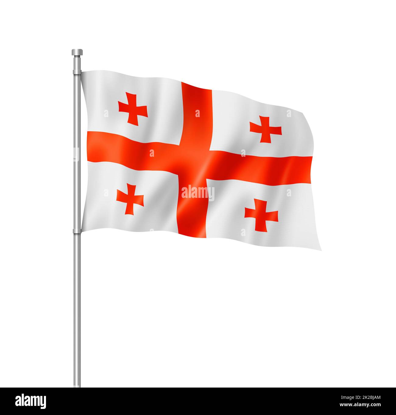 Georgian flag isolated on white Stock Photo - Alamy