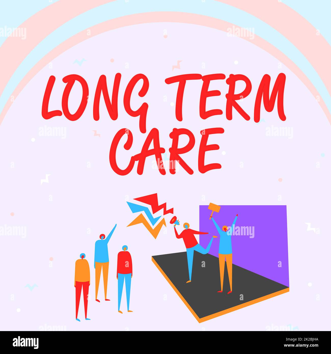 Writing displaying text Long Term Care, Business concept assistance ...