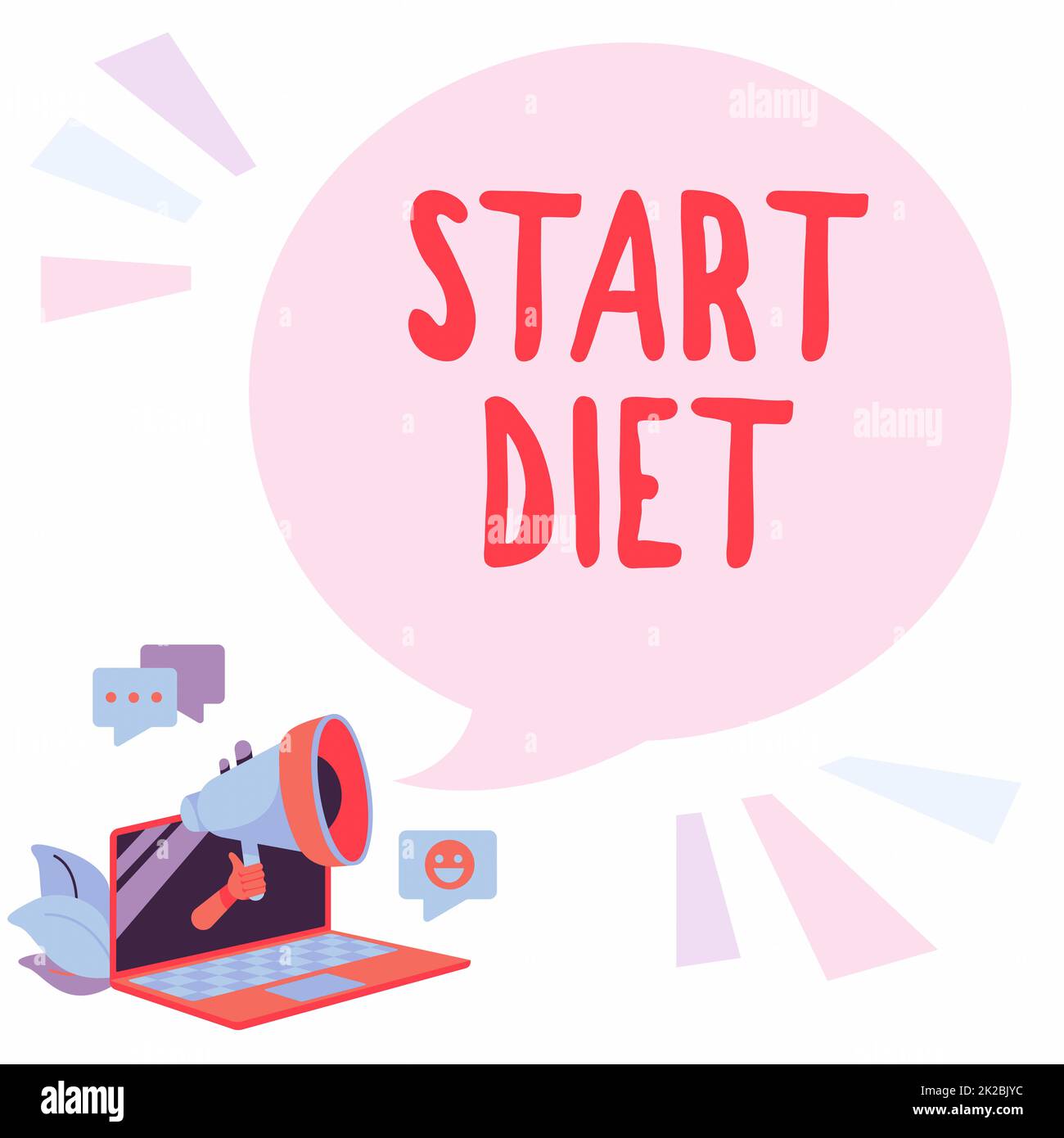 Writing displaying text Start Diet, Word for the practice of eating ...