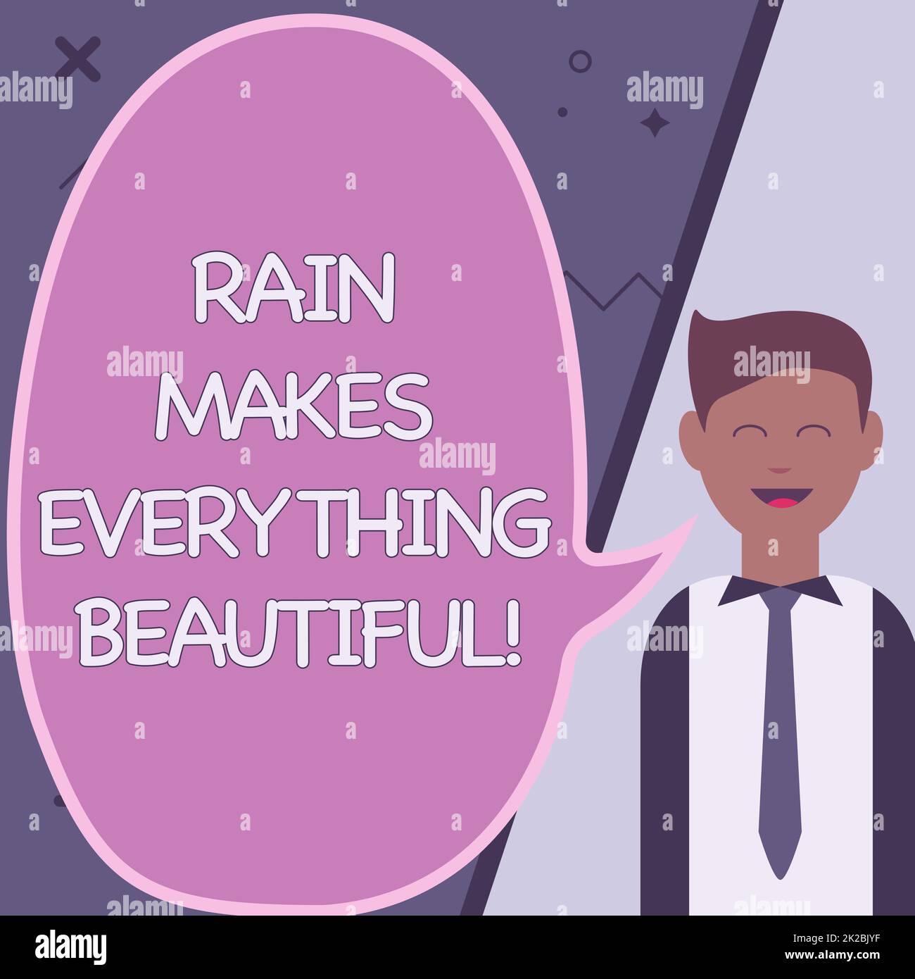 Hand writing sign Rain Makes Everything Beautiful, Word for raining ...