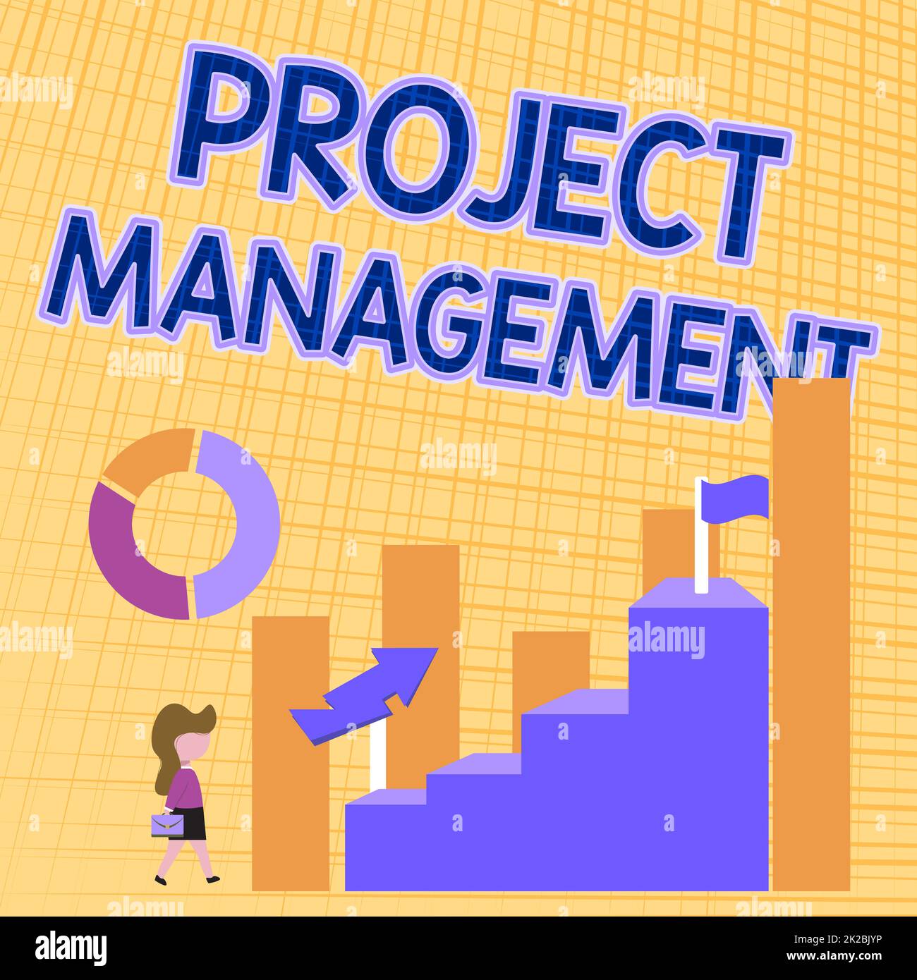 Text sign showing Project Management, Word for practice of the work of ...