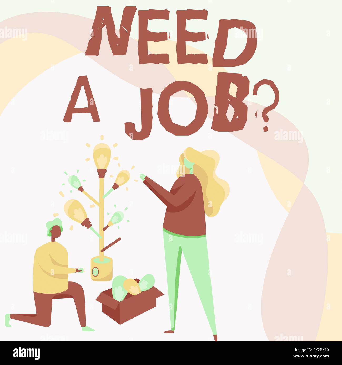 Text caption presenting Need A Job Question, Business concept to ...