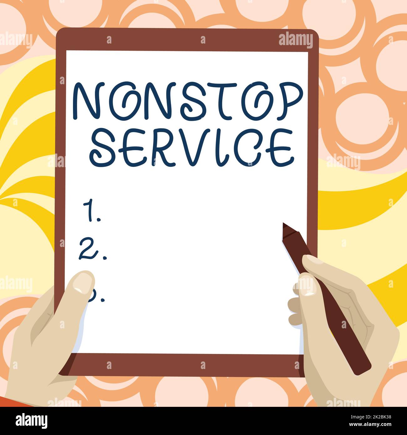 Writing displaying text Nonstop Service, Concept meaning system of ...