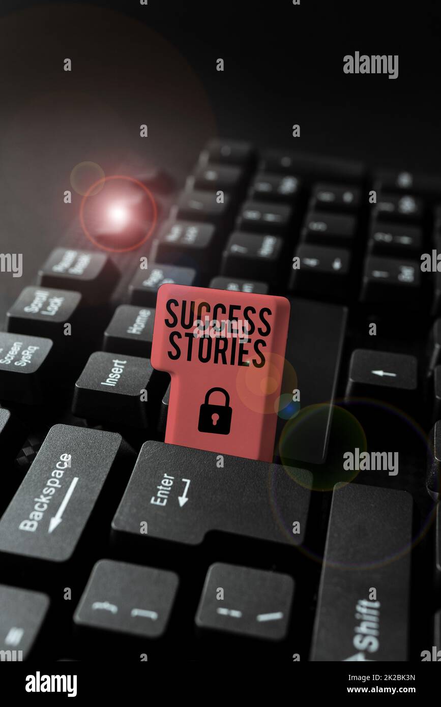 Text sign showing Success Stories. Business concept a chronicle ...