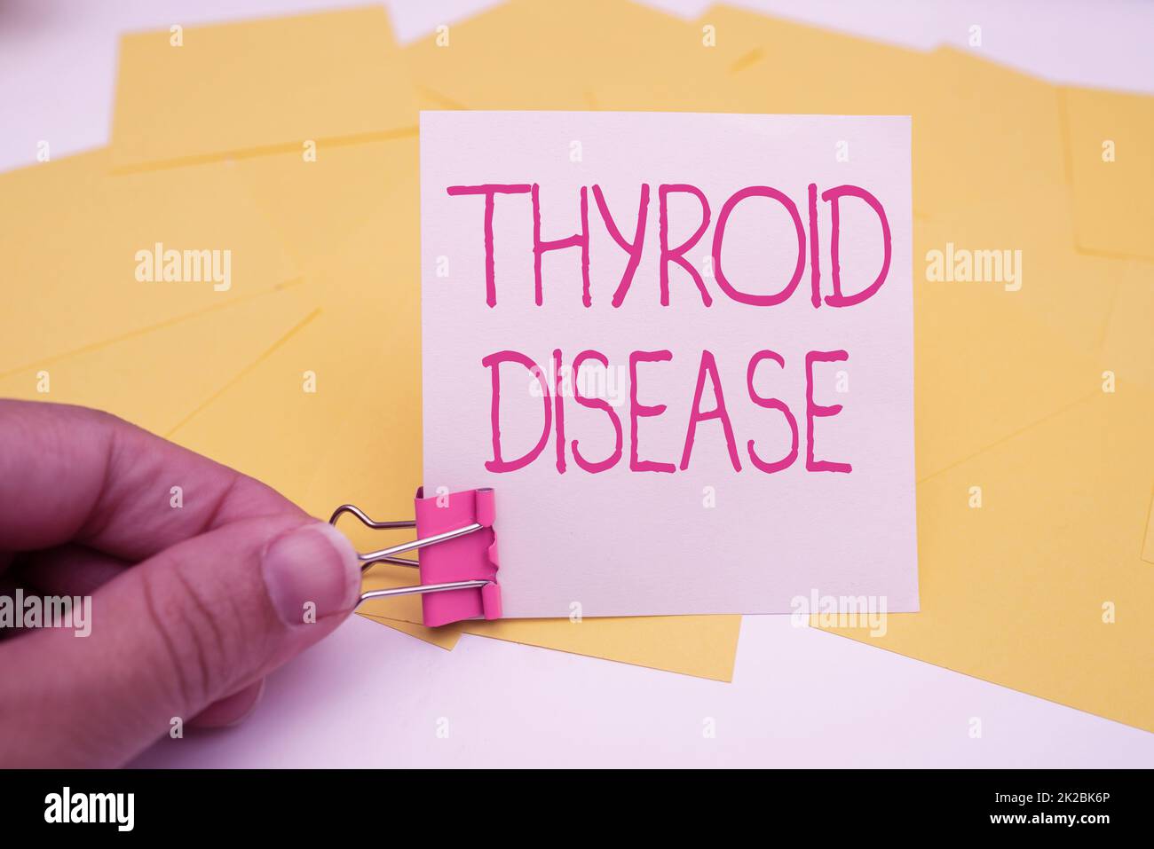 Handwriting text Thyroid Disease. Conceptual photo the thyroid gland ...