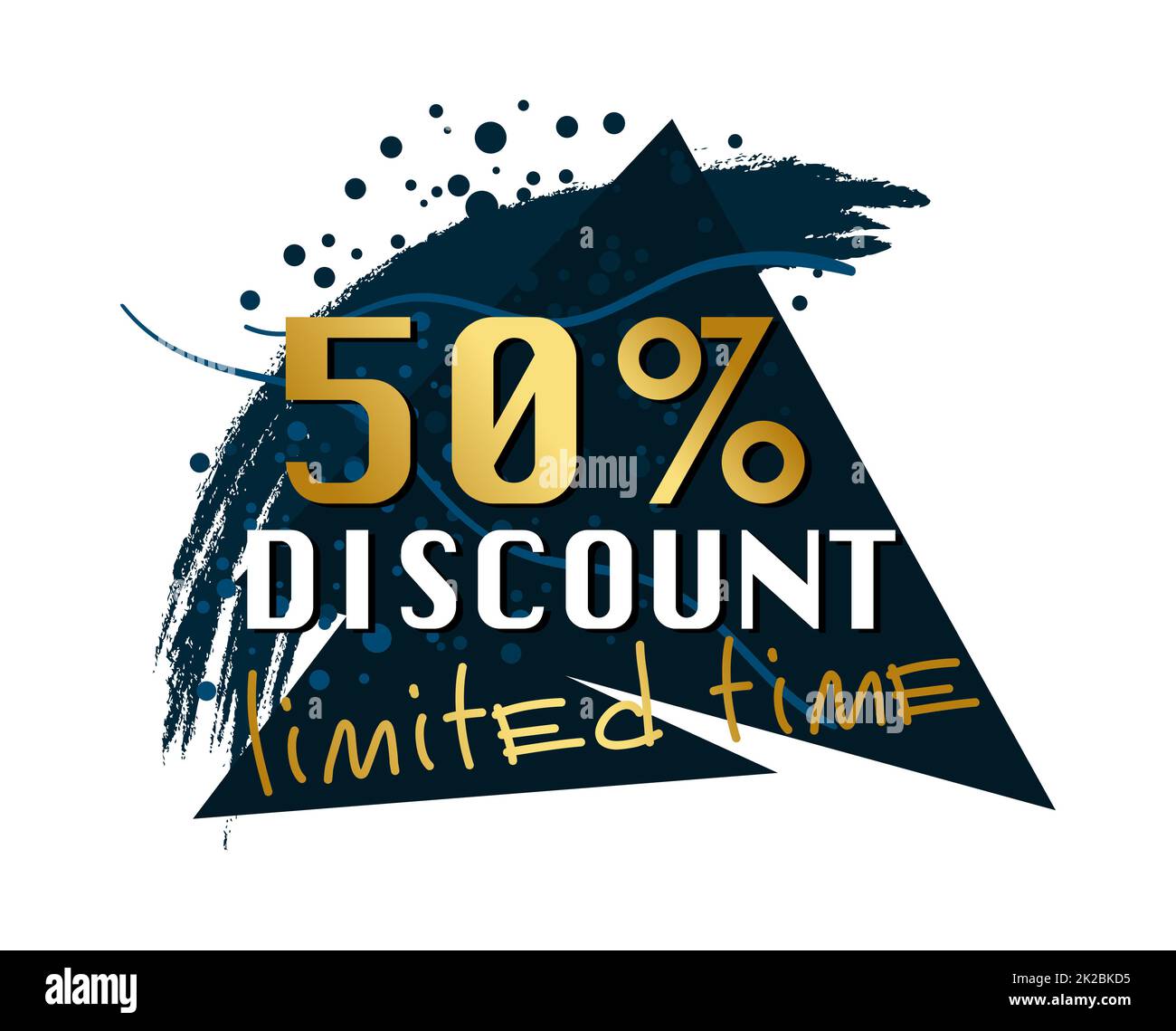 Paint smear web banner, business card, 50 percent DISCOUNT template ...
