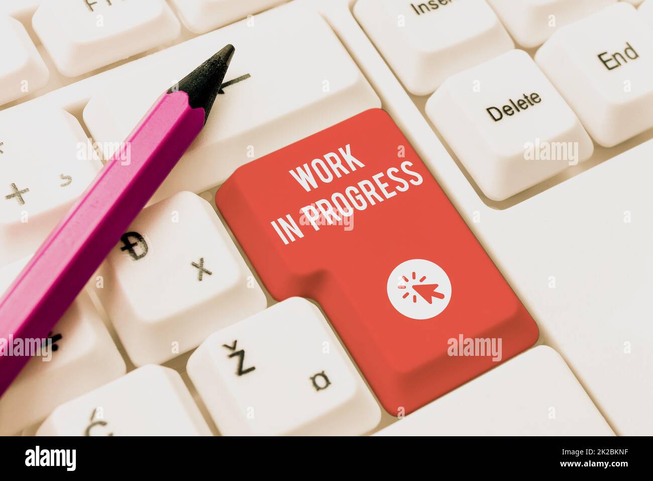 Conceptual caption Work In Progress. Business showcase Ongoing Business ...