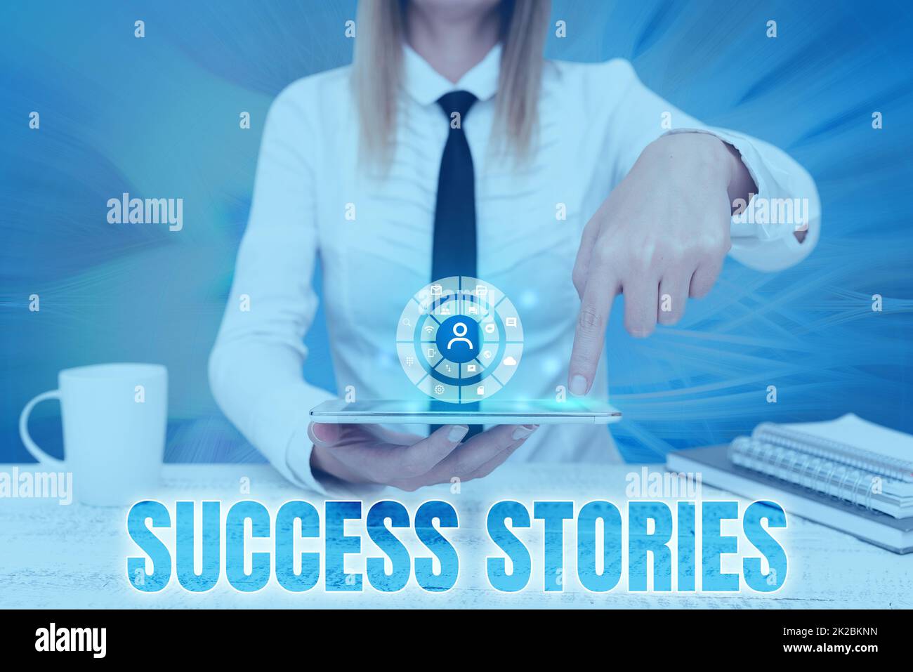 Text caption presenting Success Stories. Business idea story of ...