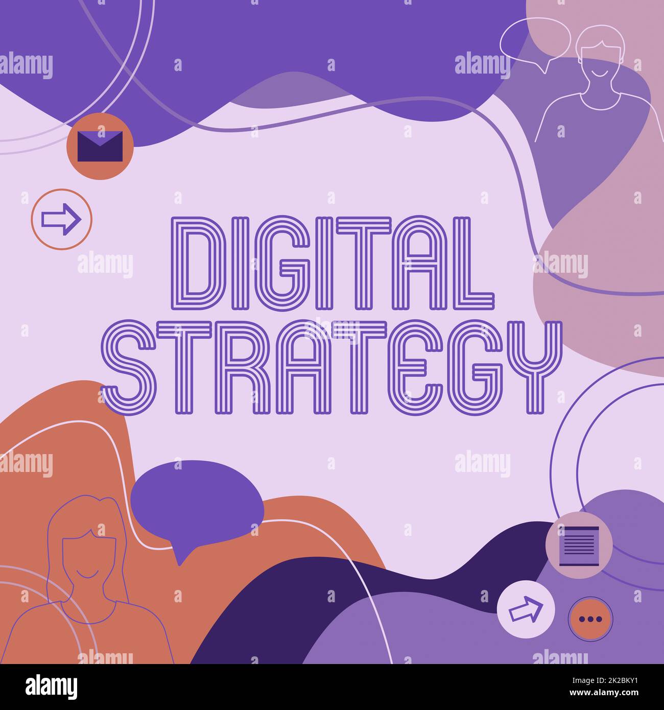 Text showing inspiration Digital Strategy. Business overview plan for ...