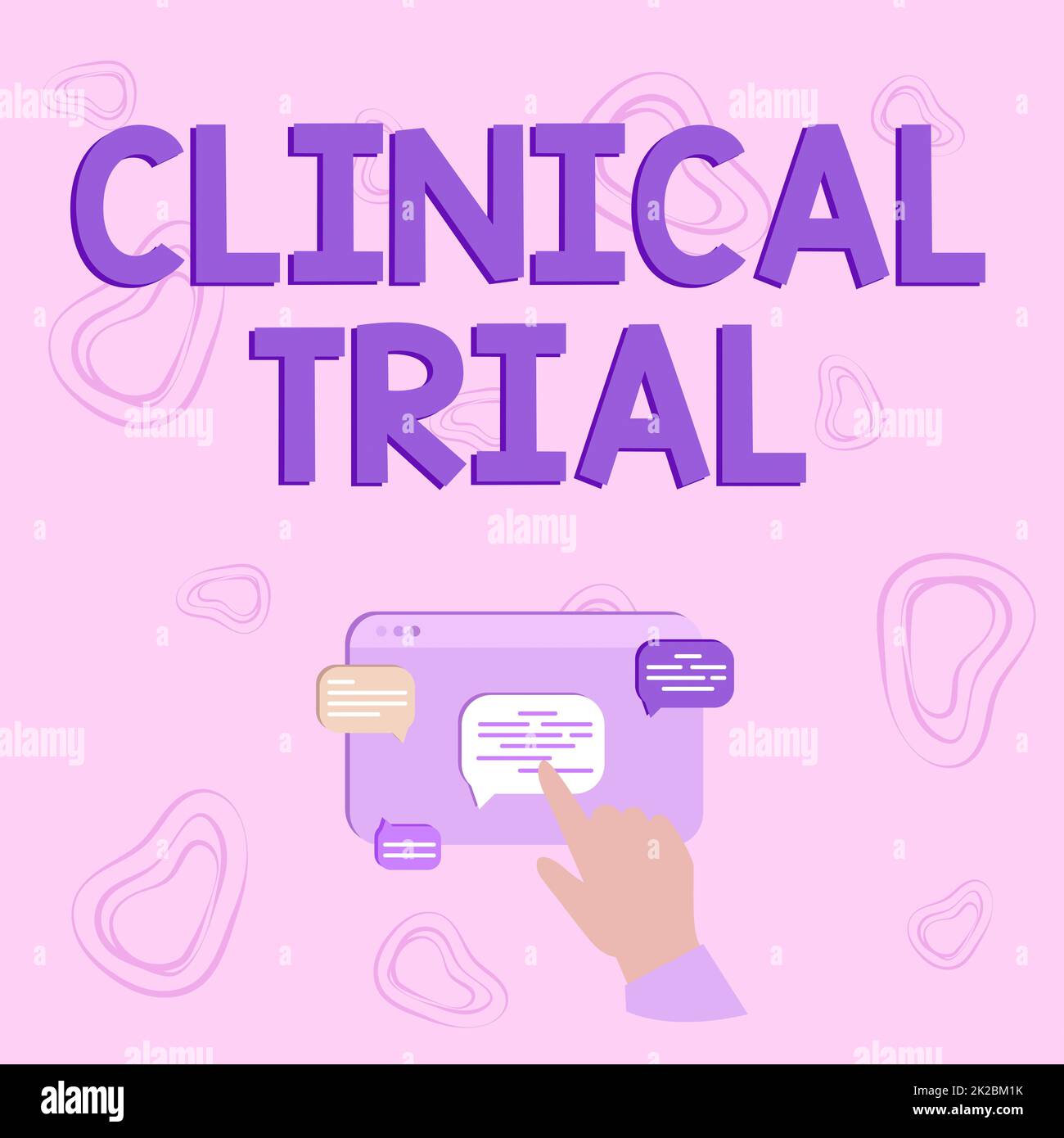 Text caption presenting Clinical Trial. Word for trials to evaluate the ...
