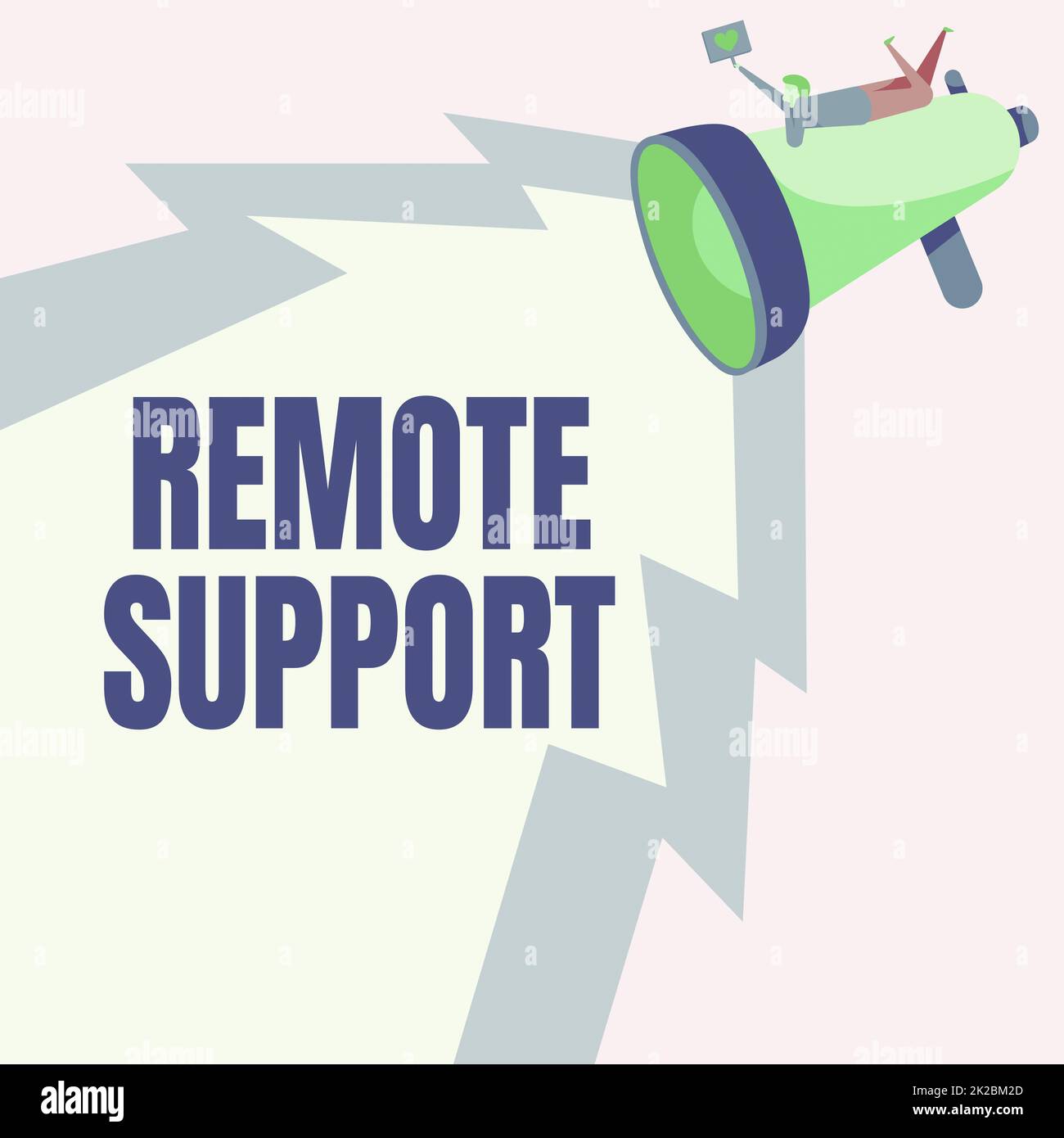 Text caption presenting Remote Support. Internet Concept help endusers ...