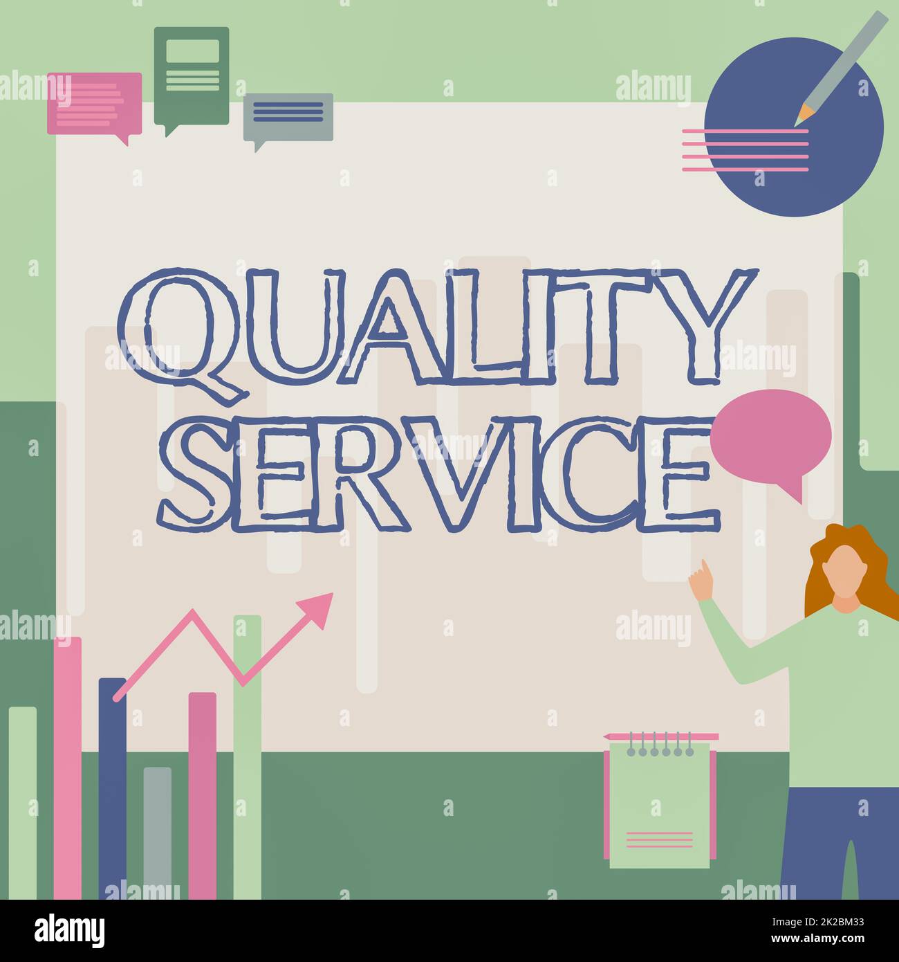 Conceptual display Quality Service. Business overview how well ...