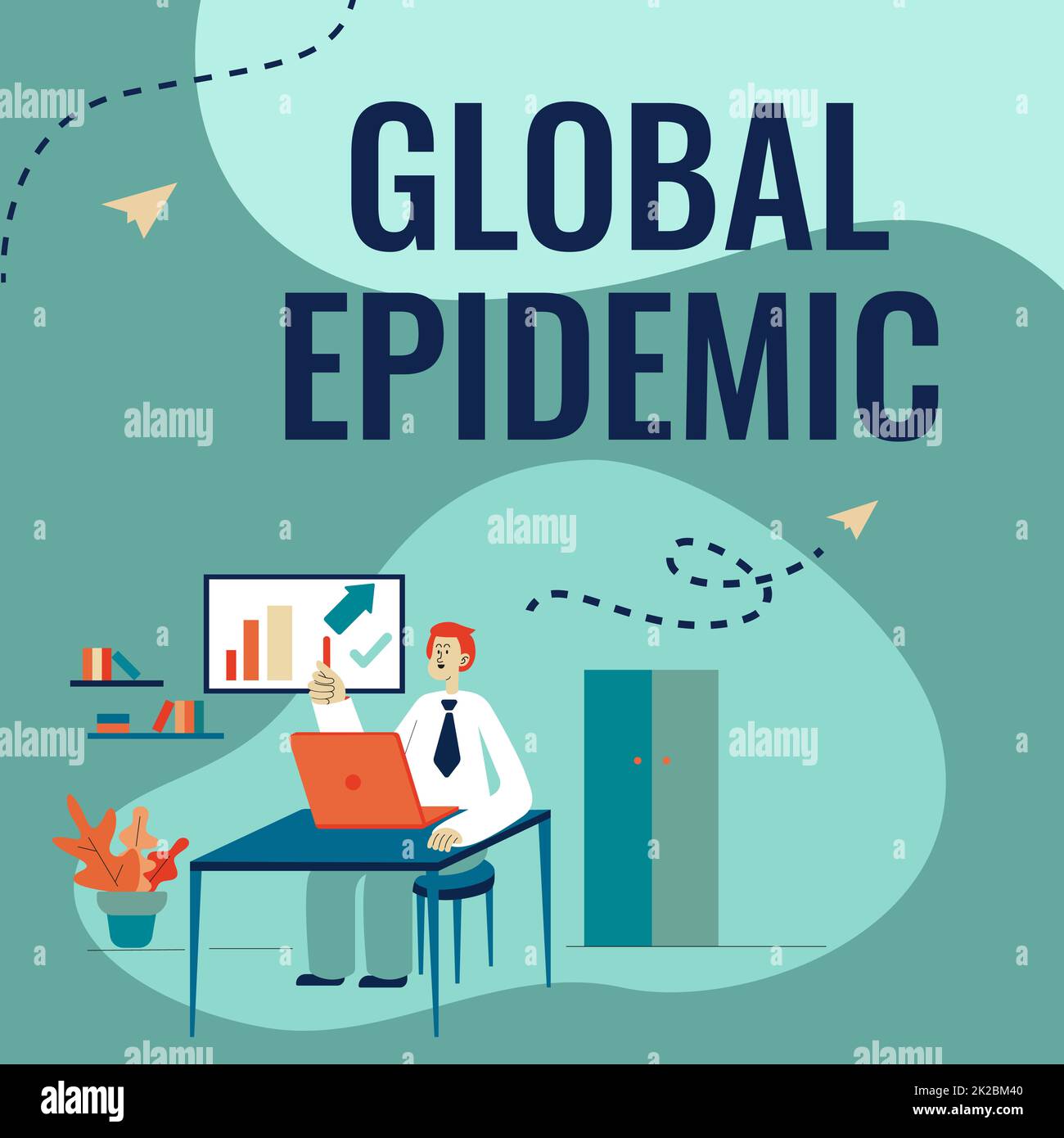 Text caption presenting Global Epidemic. Business idea a rapid spread ...