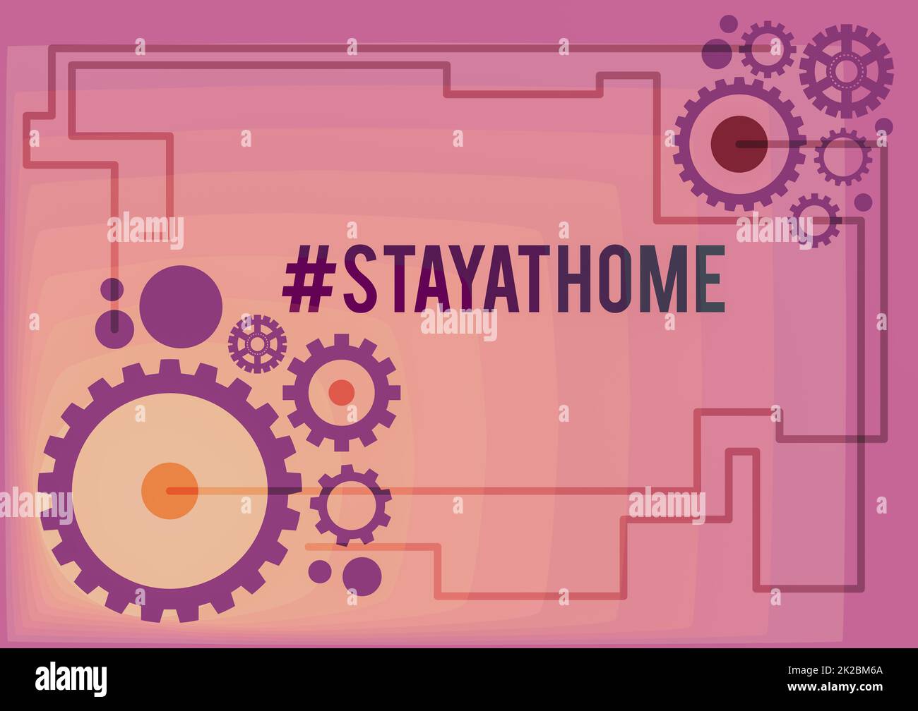 Text showing inspiration Hashtag Stay at home. Word Written on a ...