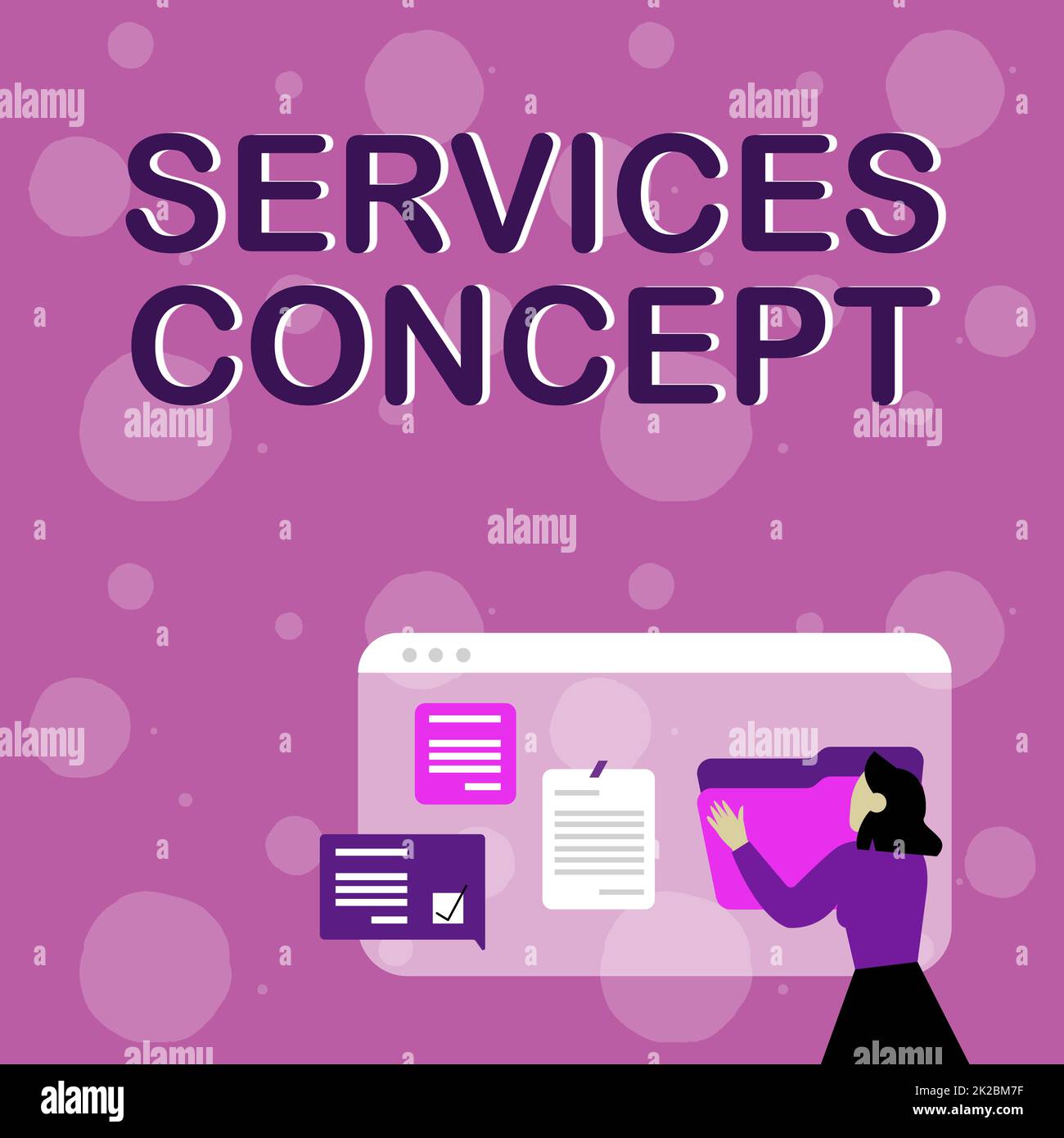 Sign displaying Services Concept. Conceptual photo mediate between customer needs and company ...