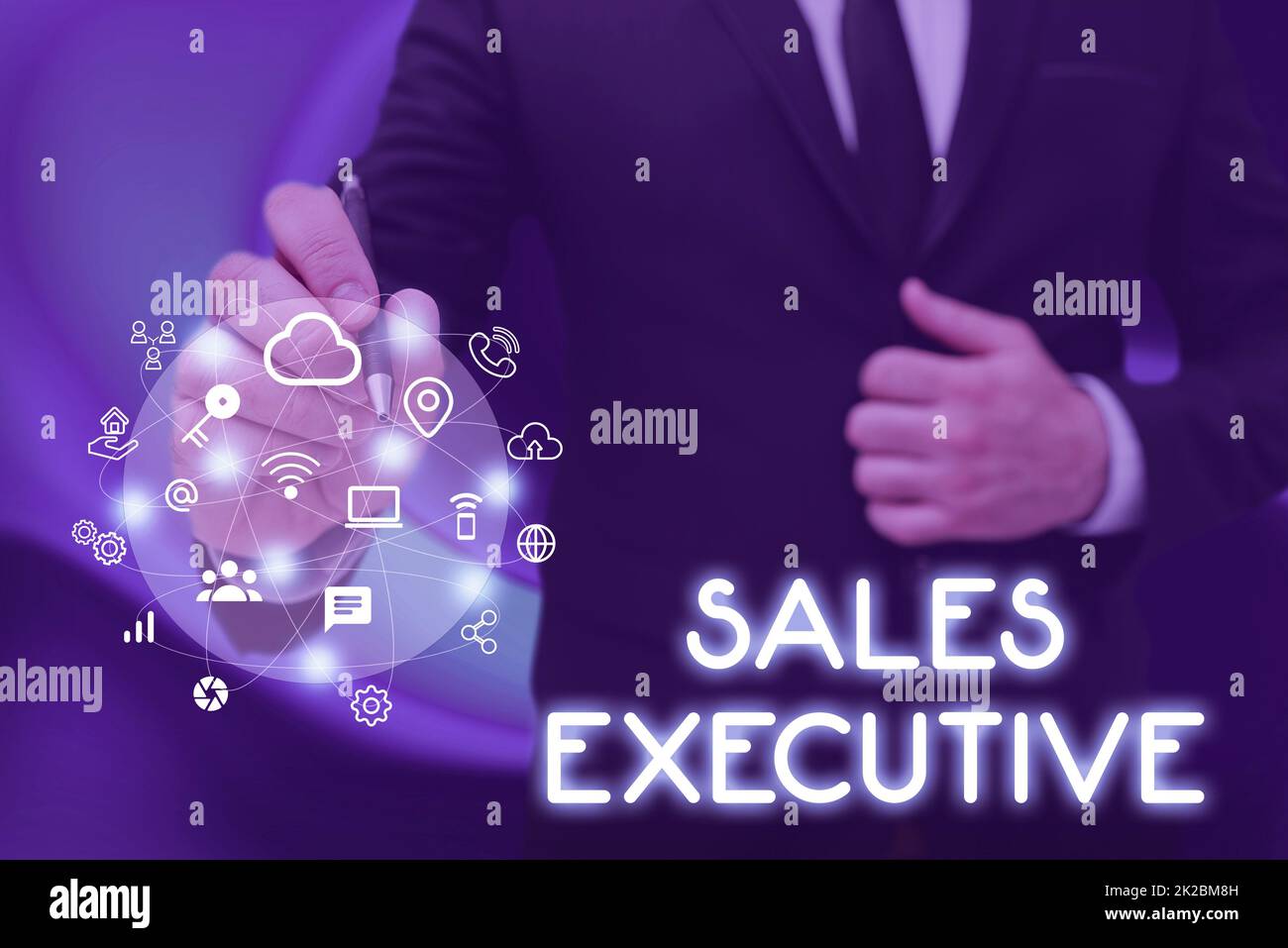 Text caption presenting Sales Executive. Conceptual photo responsible ...