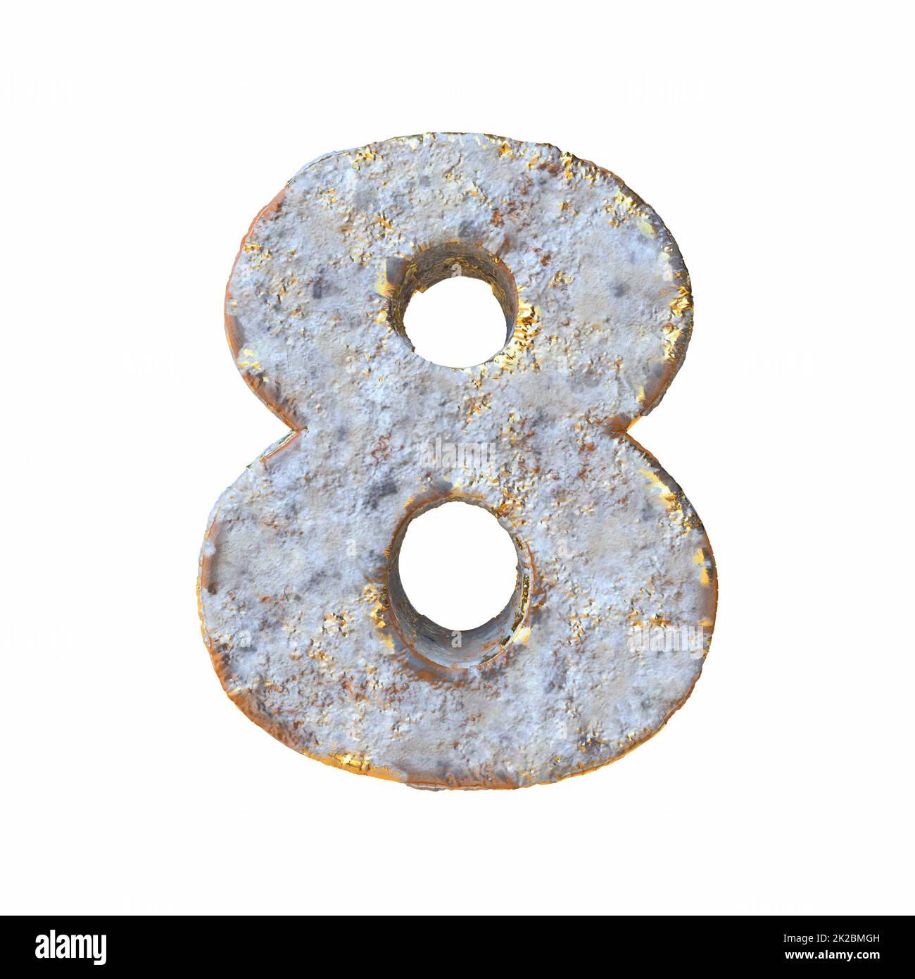 Stone with golden metal particles Number 8 EIGHT 3D Stock Photo - Alamy