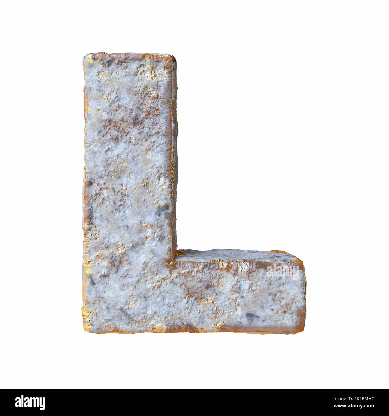 Stone with golden metal particles Letter L 3D Stock Photo - Alamy