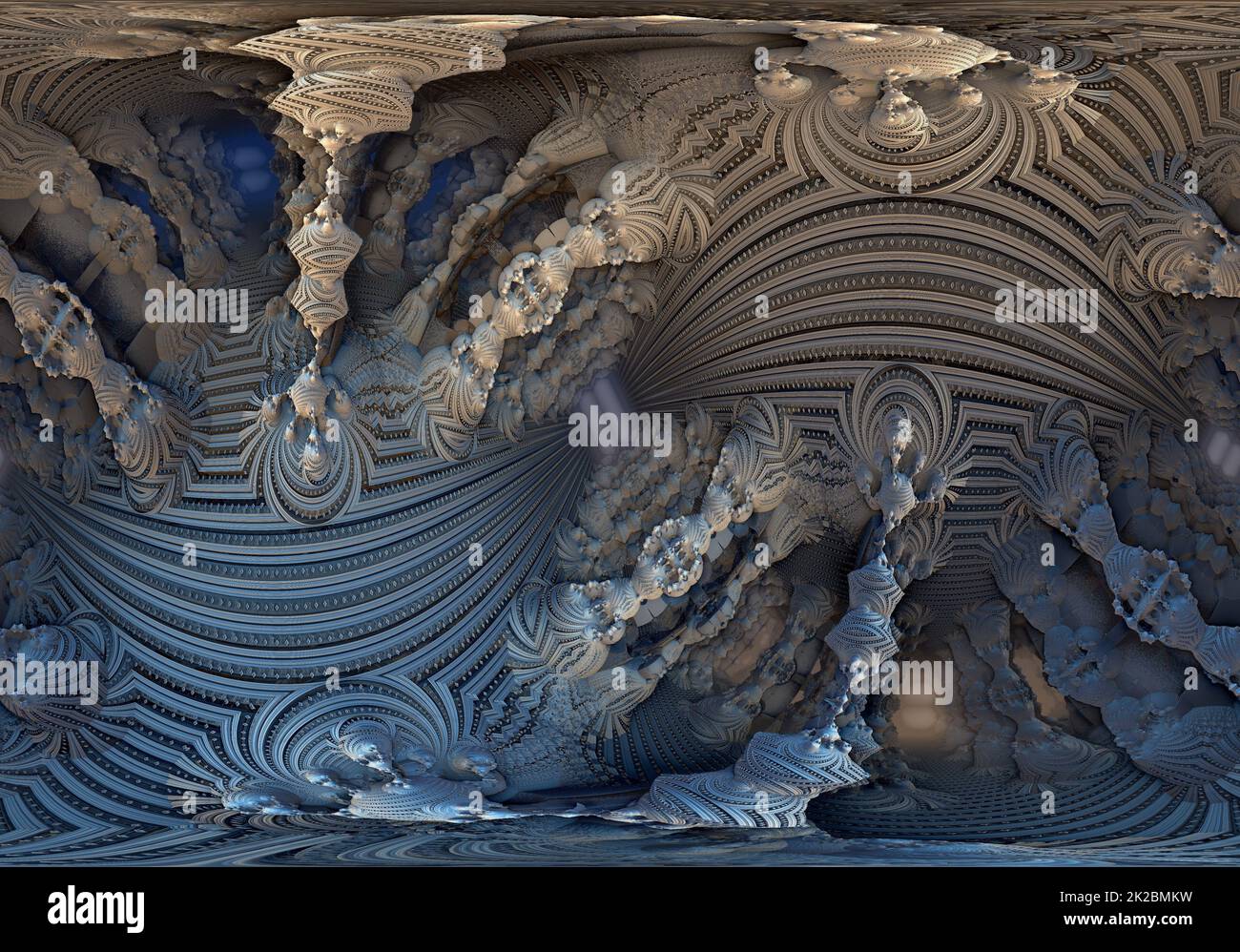 Abstract Computer generated Fractal design. 3D Illustration of a ...