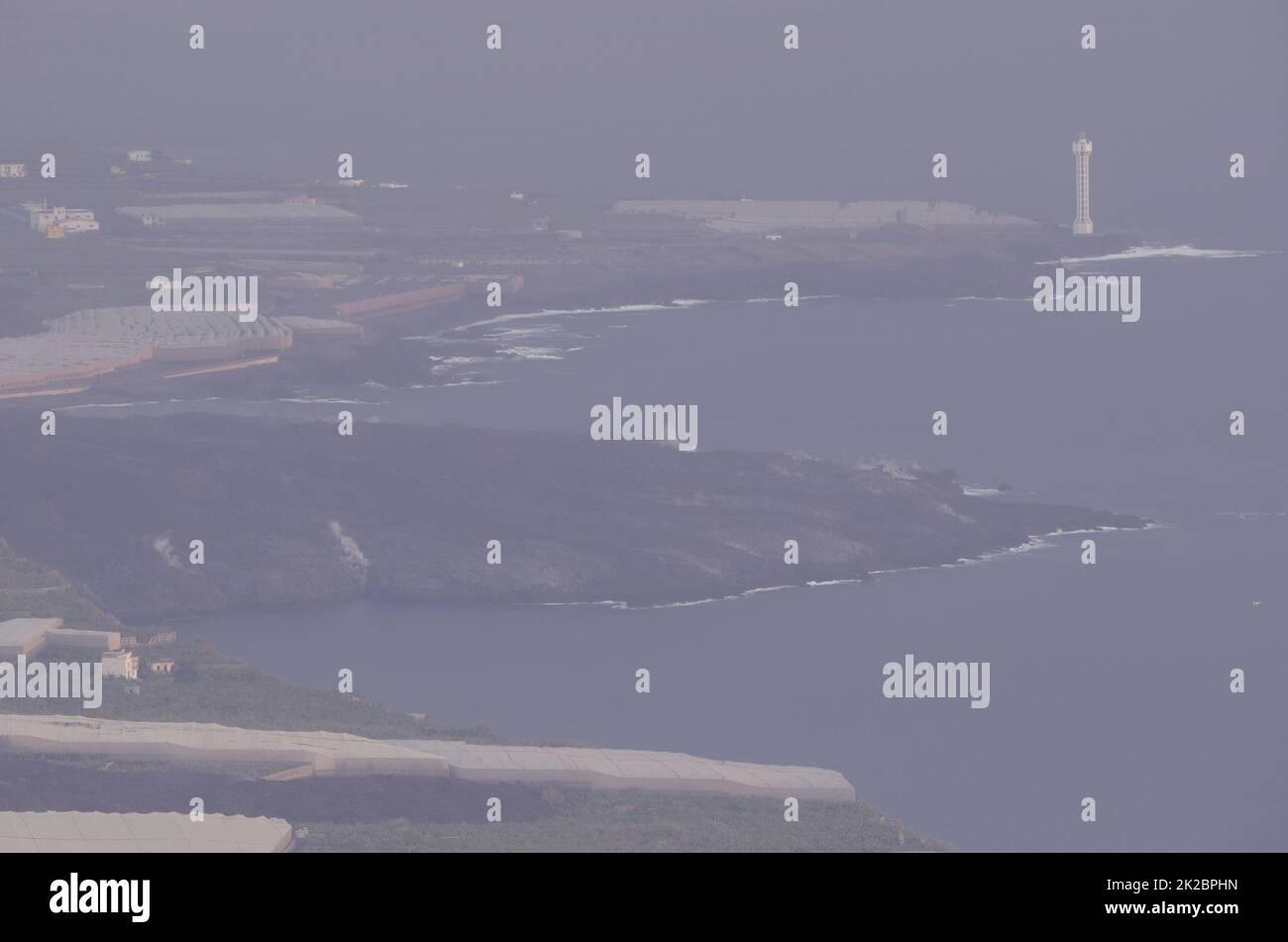 Delta formed by the volcanic eruption of Cumbre Vieja into the sea ...