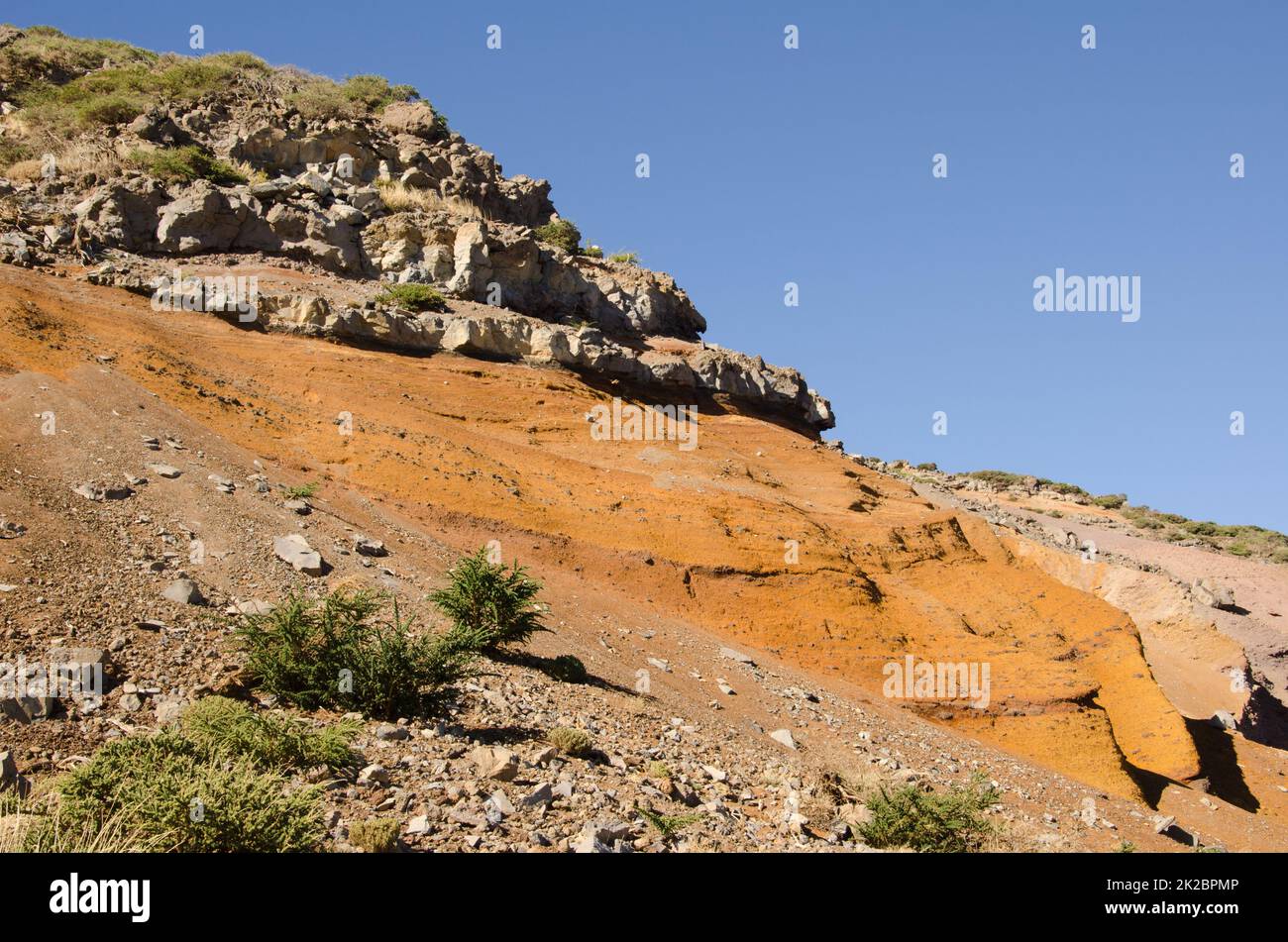 Cliff with volcanic tuff and basaltic rock Stock Photo - Alamy
