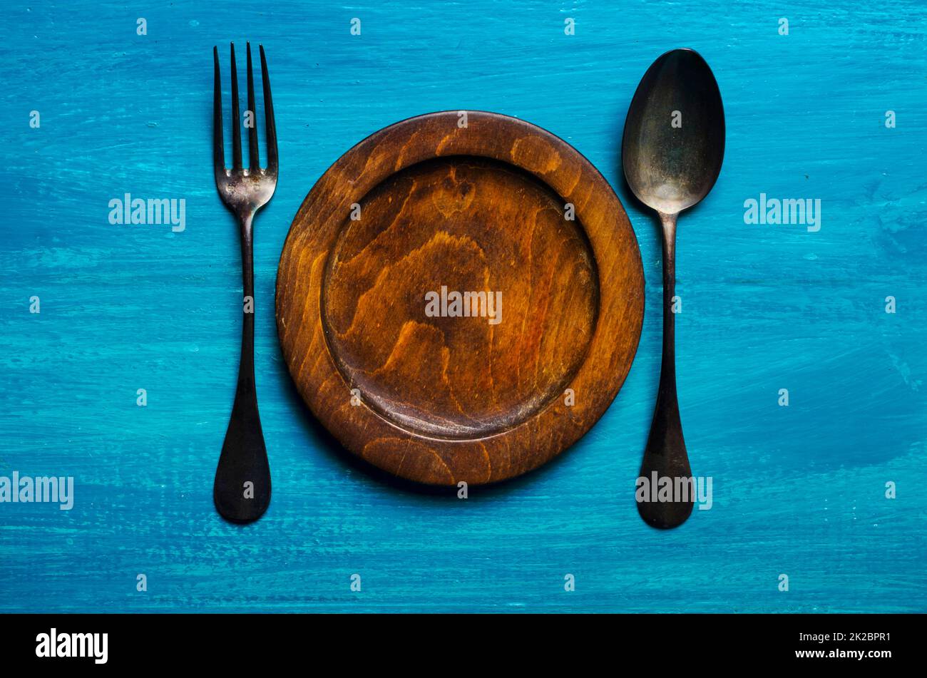 Plate blue background hi-res stock photography and images - Alamy
