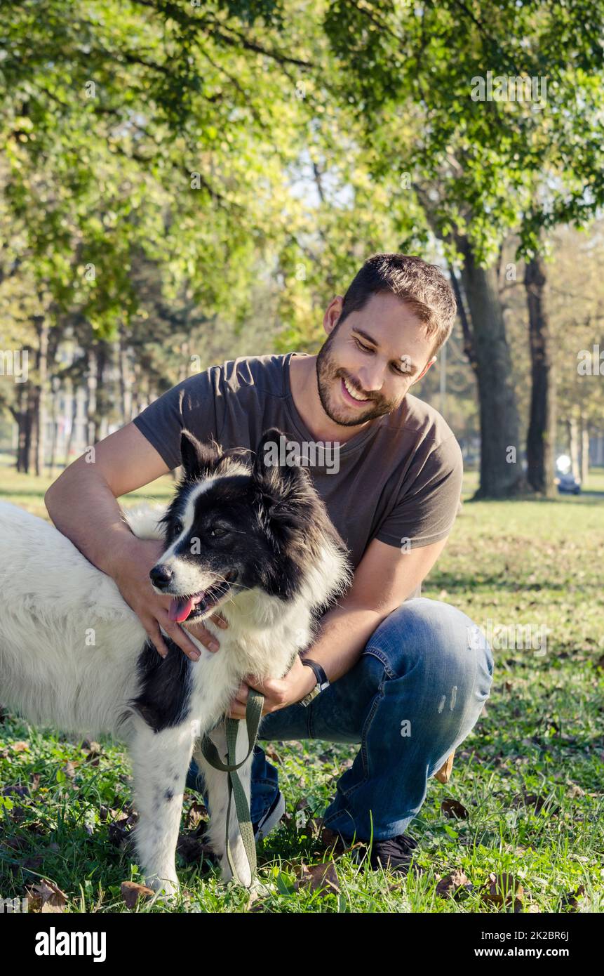 Man and his dog Stock Photo - Alamy