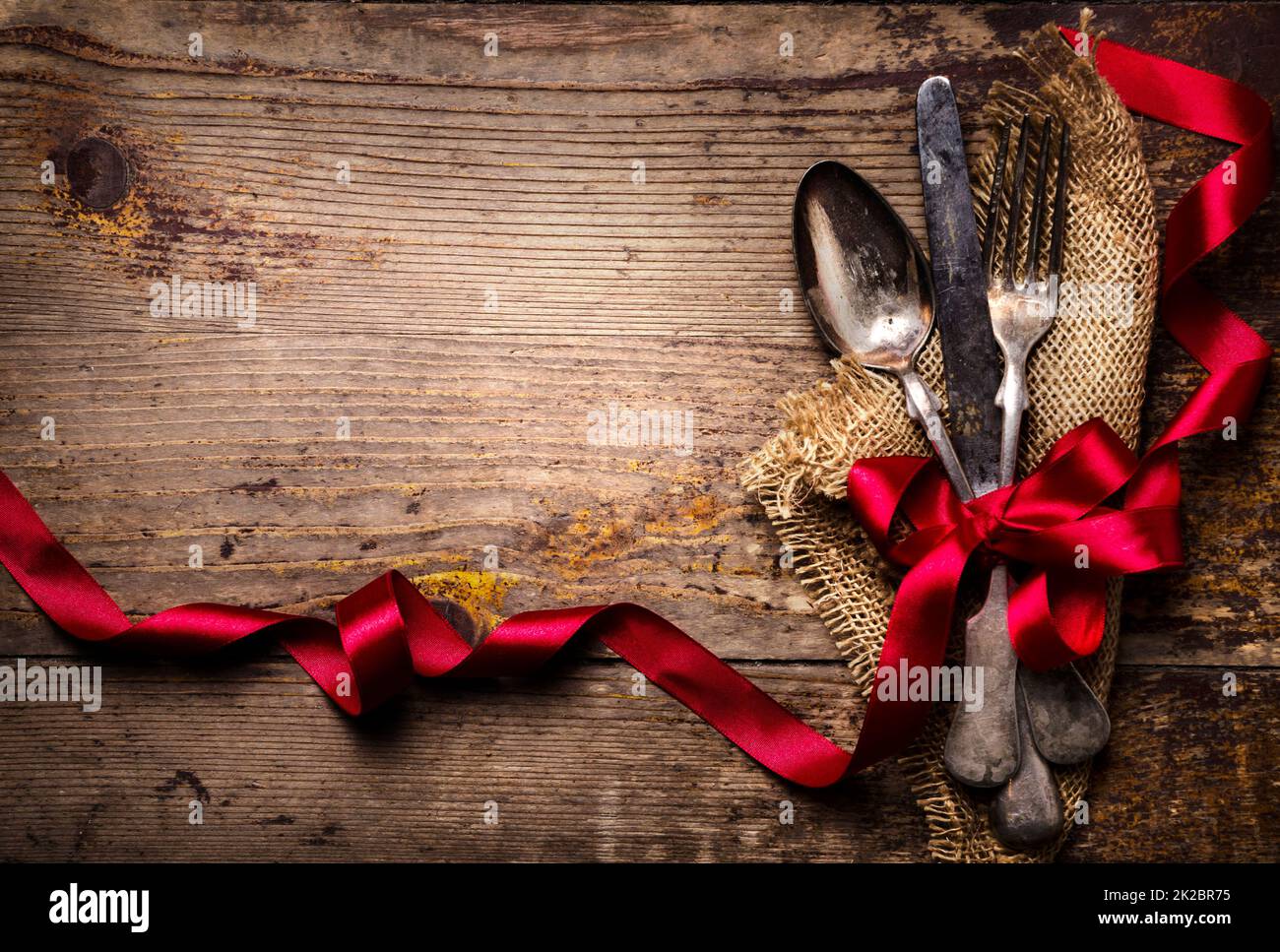 Vintage silverware rustic set hi-res stock photography and images - Alamy