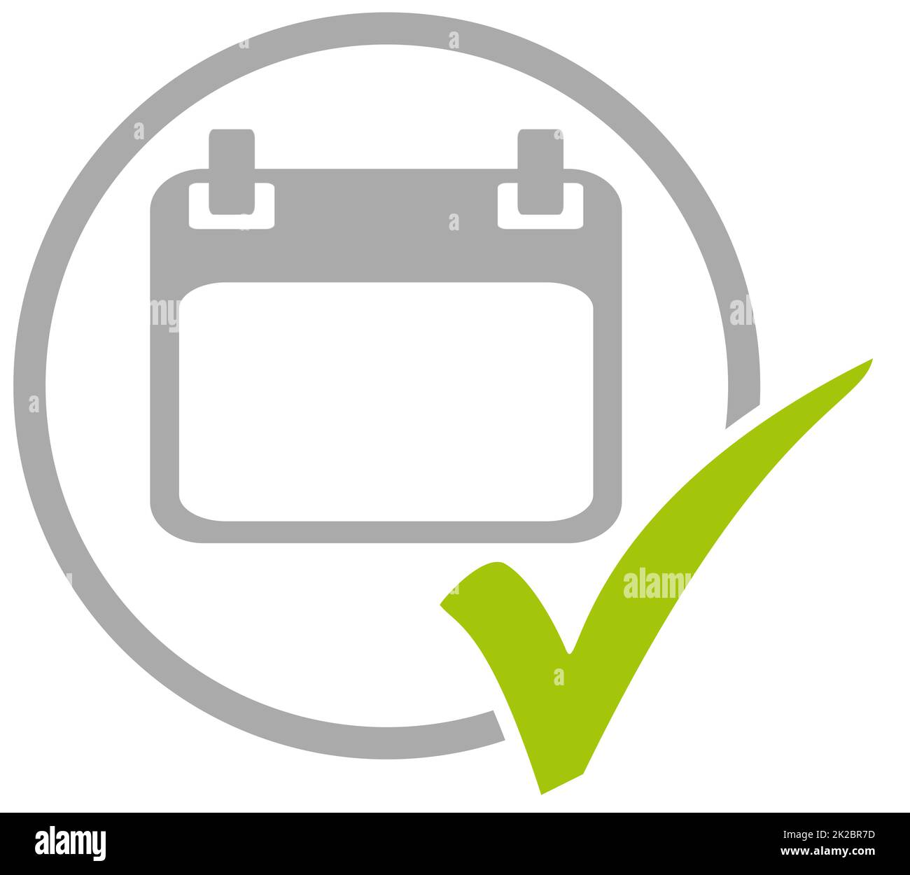 Circle with grey color and tick icon: Calendar Stock Photo - Alamy