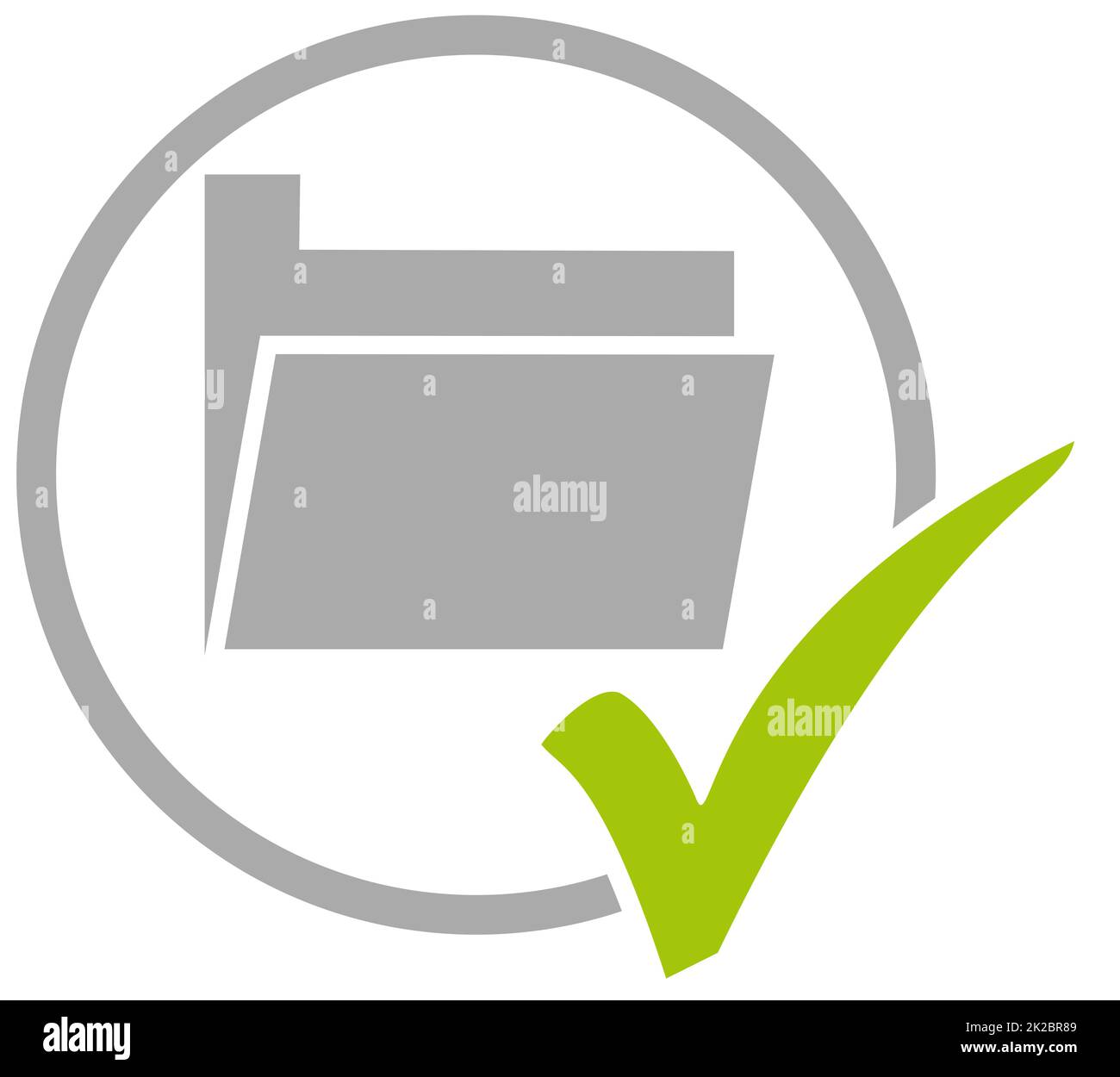 Circle with grey color and tick icon: Folder Stock Photo - Alamy