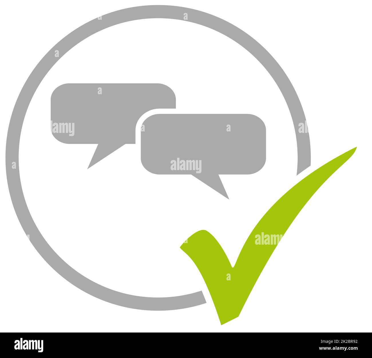Circle with grey color and tick icon: Chat or Communication Stock Photo ...