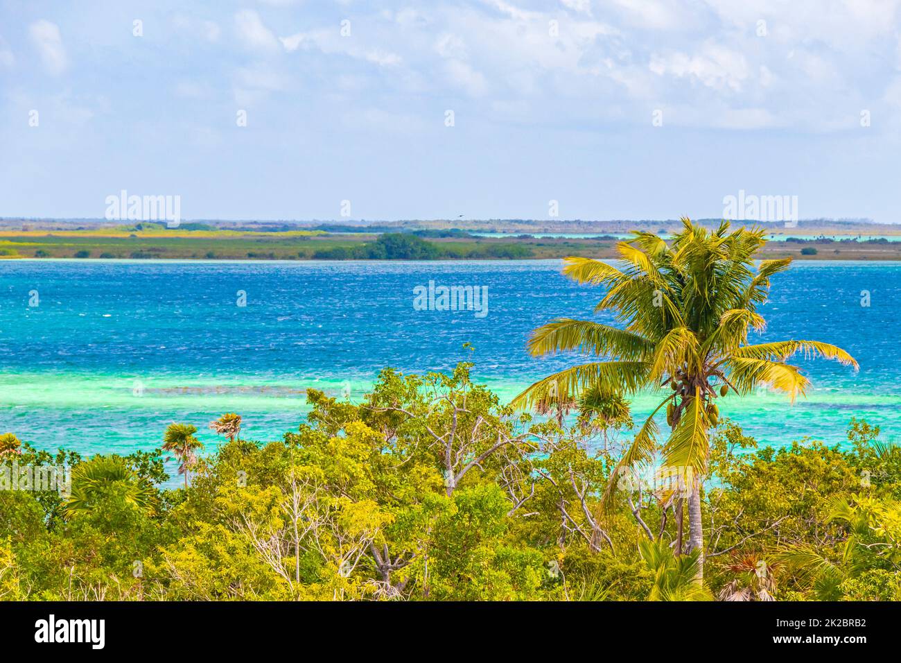Muyil Lagoon panorama view in tropical jungle of amazing Mexico Stock ...