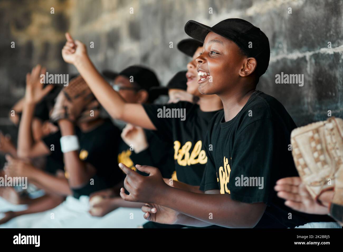 Child baseball cheering hi-res stock photography and images - Alamy
