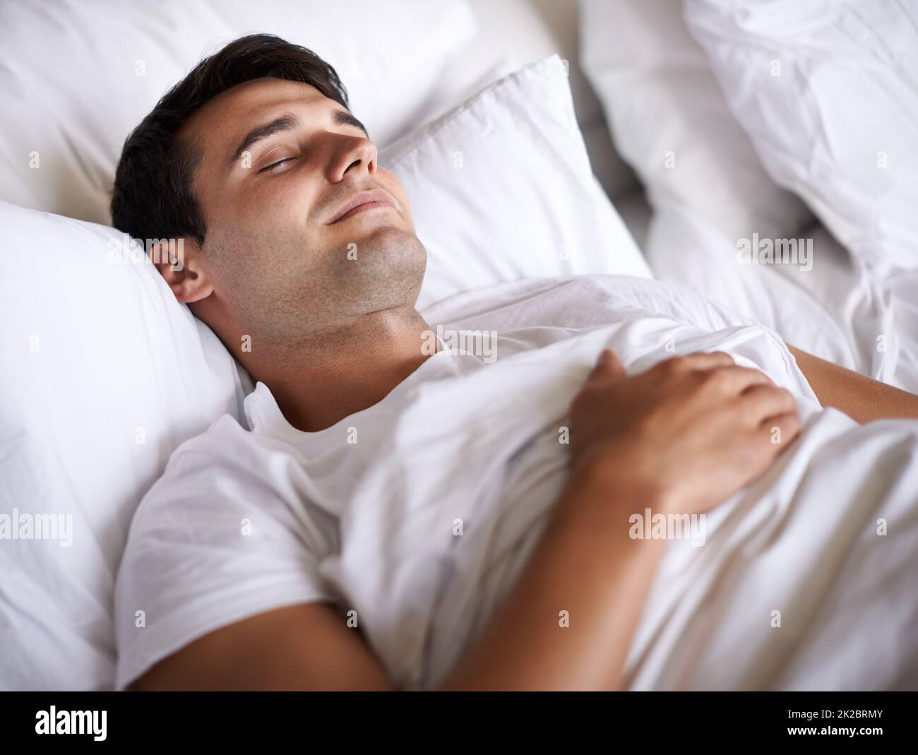 Man sleeping bed hi-res stock photography and images - Alamy