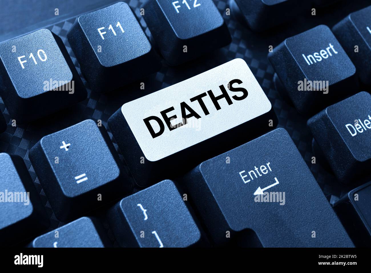 Text sign showing Deaths. Business idea permanent cessation of all ...