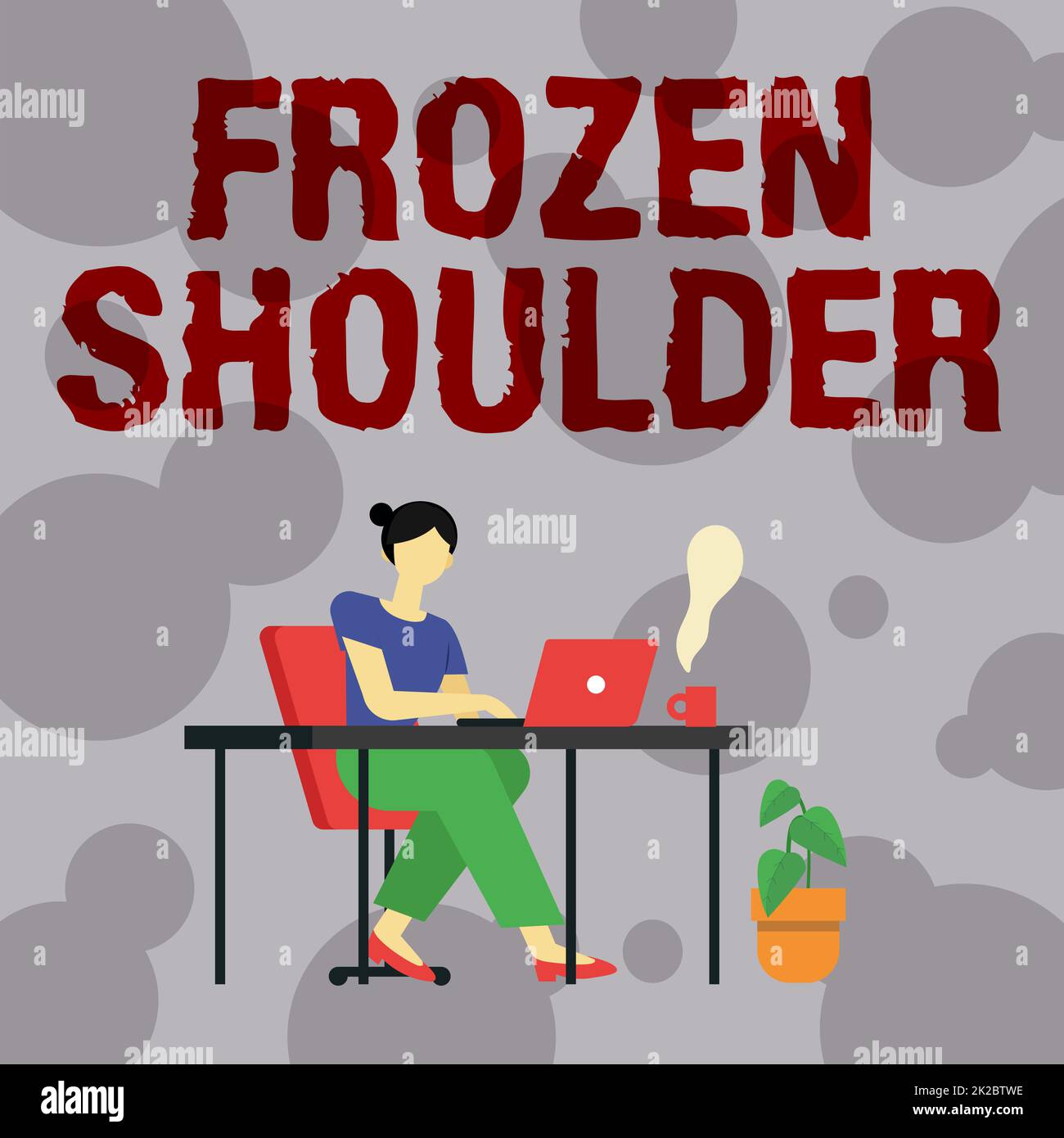 Hand writing sign Frozen Shoulder. Business approach characterized by ...