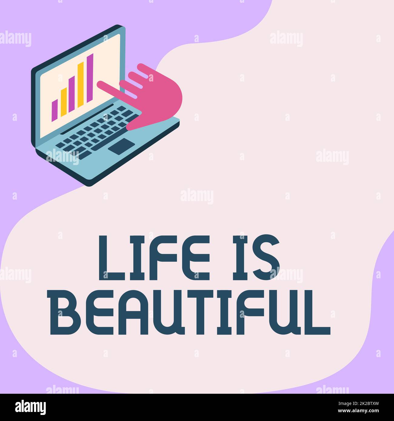 Conceptual caption Life Is Beautiful. Concept meaning enjoy every ...