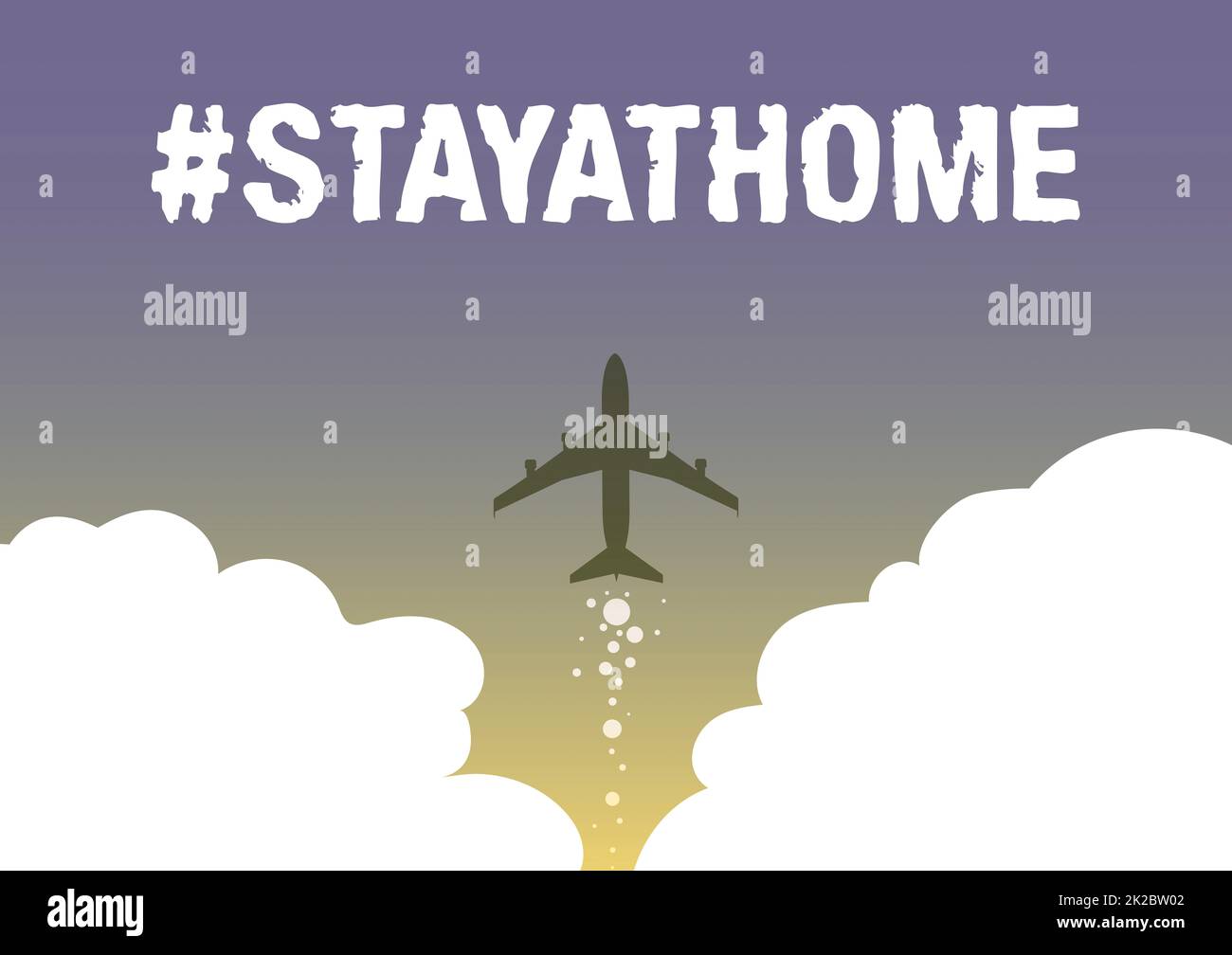 Text caption presenting Hashtag Stay at home. Concept meaning a ...