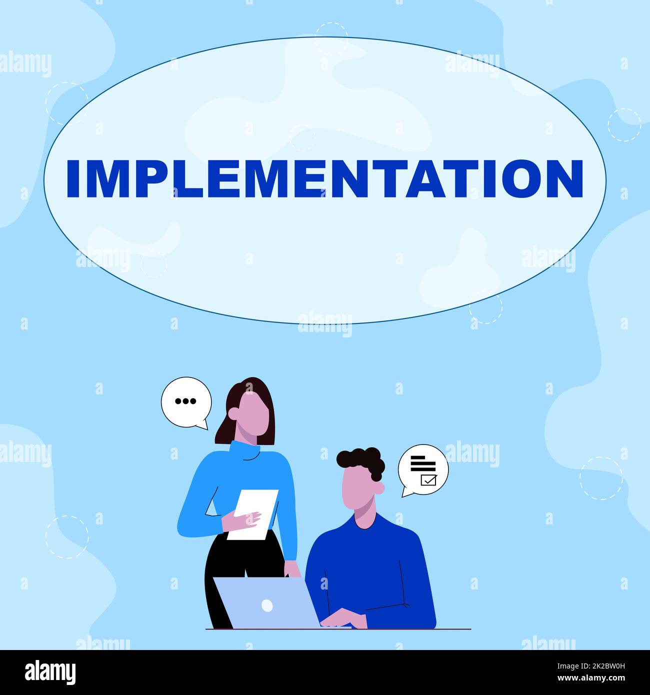 Text showing inspiration Implementation. Business overview The process ...