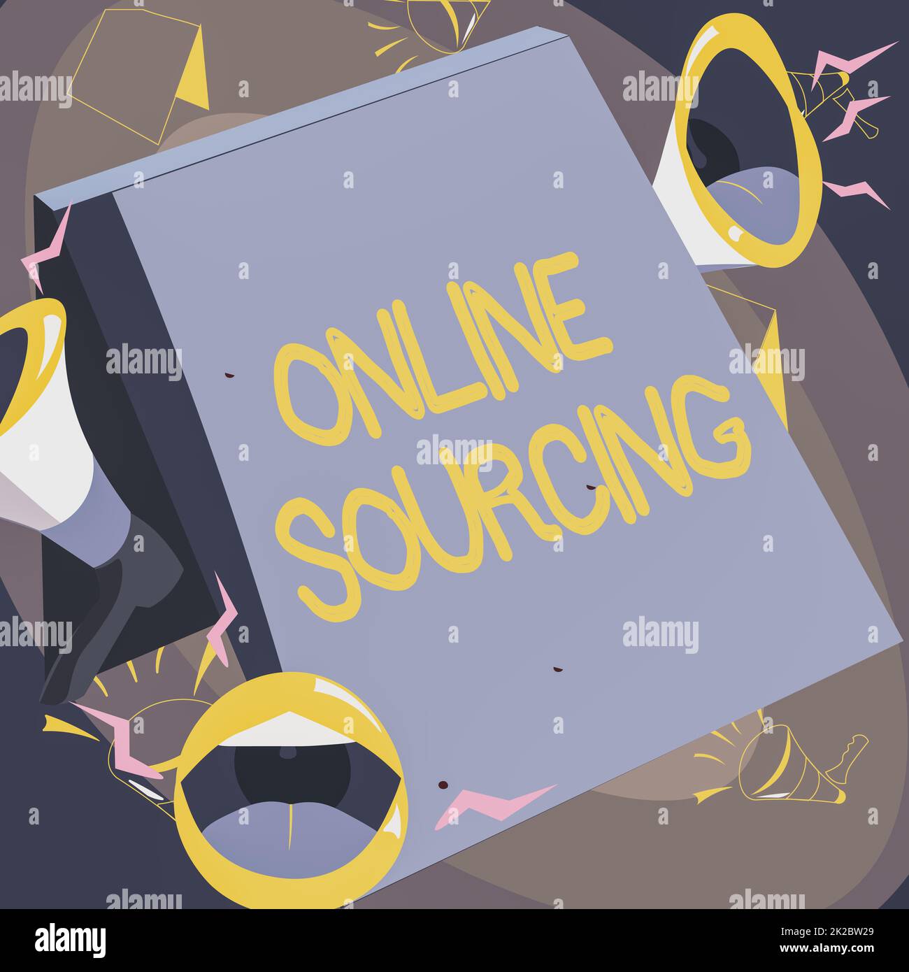 Conceptual caption Online Sourcing. Business overview purchase of goods and services are coursed ...