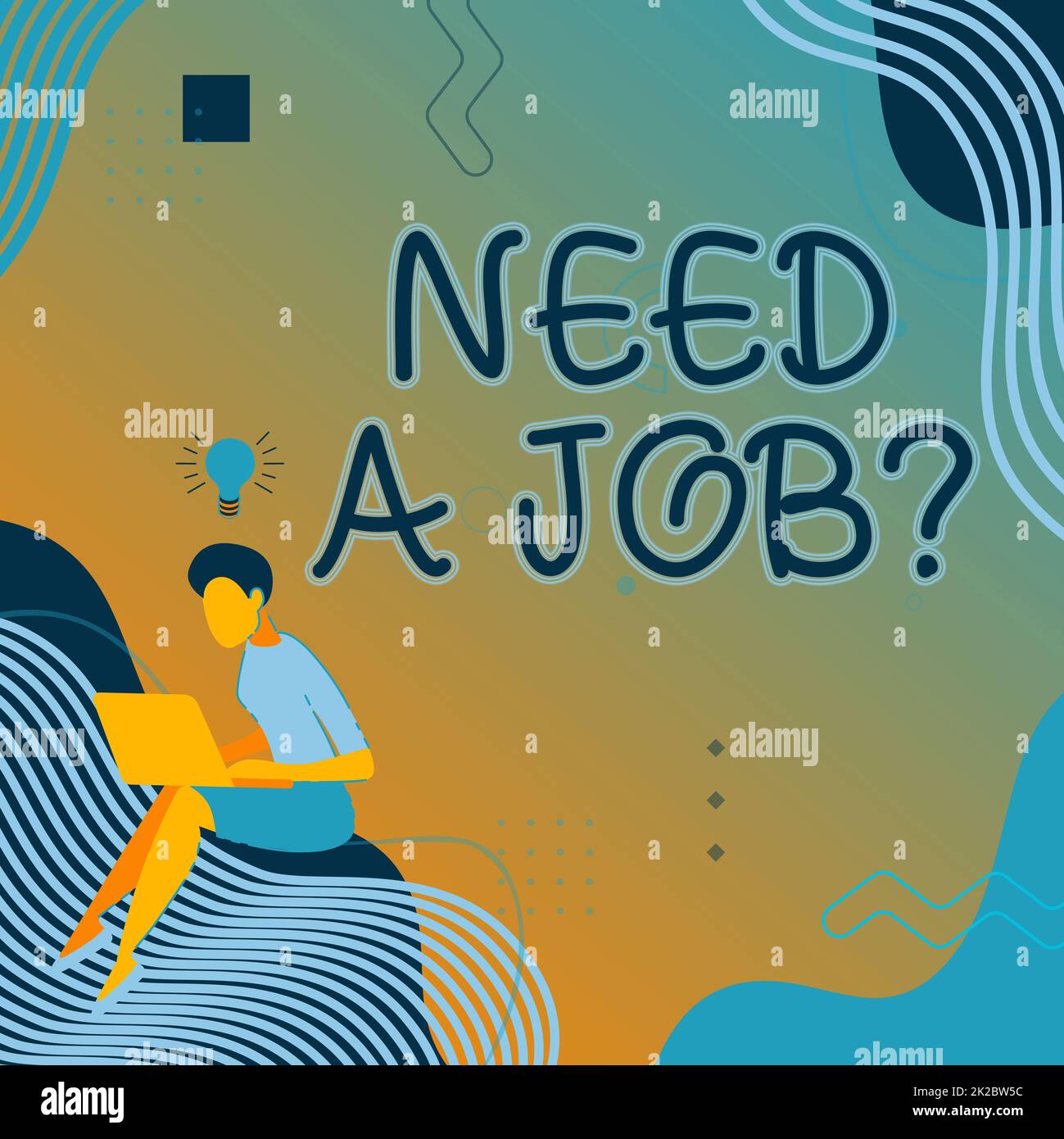 Handwriting text Need A Job Question. Internet Concept to recruit a ...